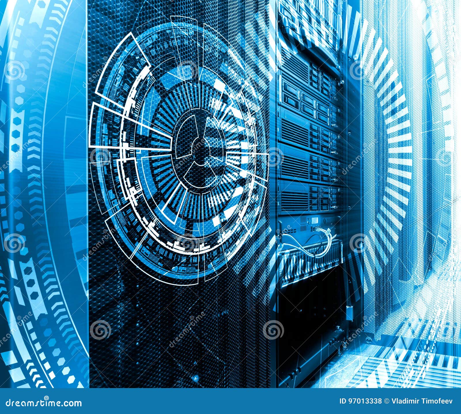 Technology, Cyberspace and Virtual Reality Concept - Hologram with ...