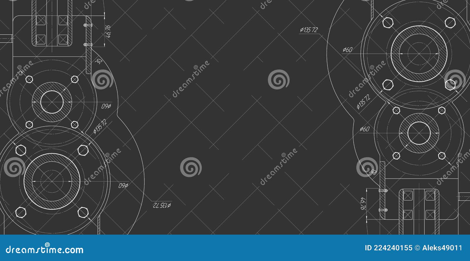 Technology Dark Background.Engineering Innovation.Rotating Gear ...