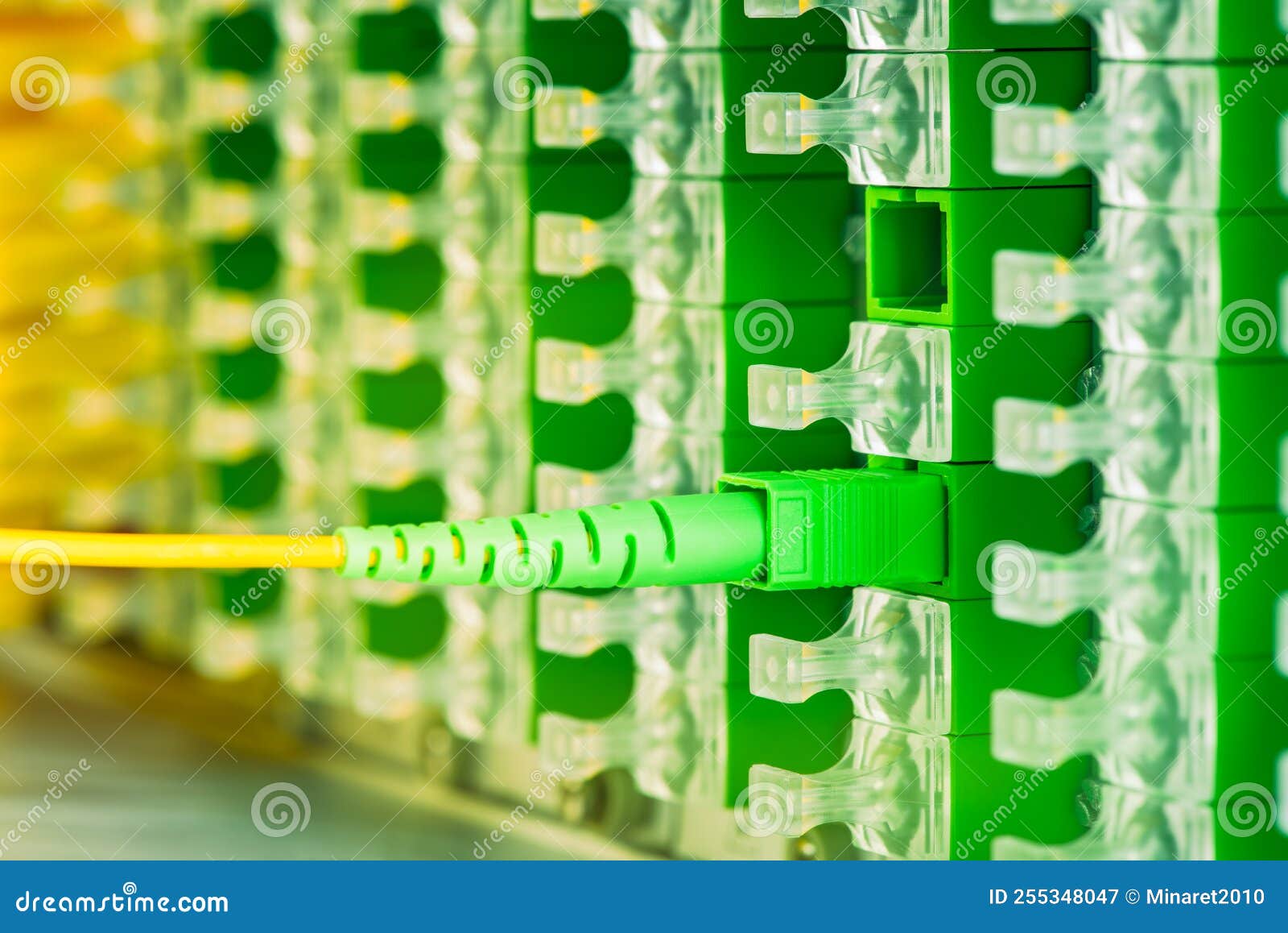 Technology Data Center Fiber Optic Network Connection Stock Image ...