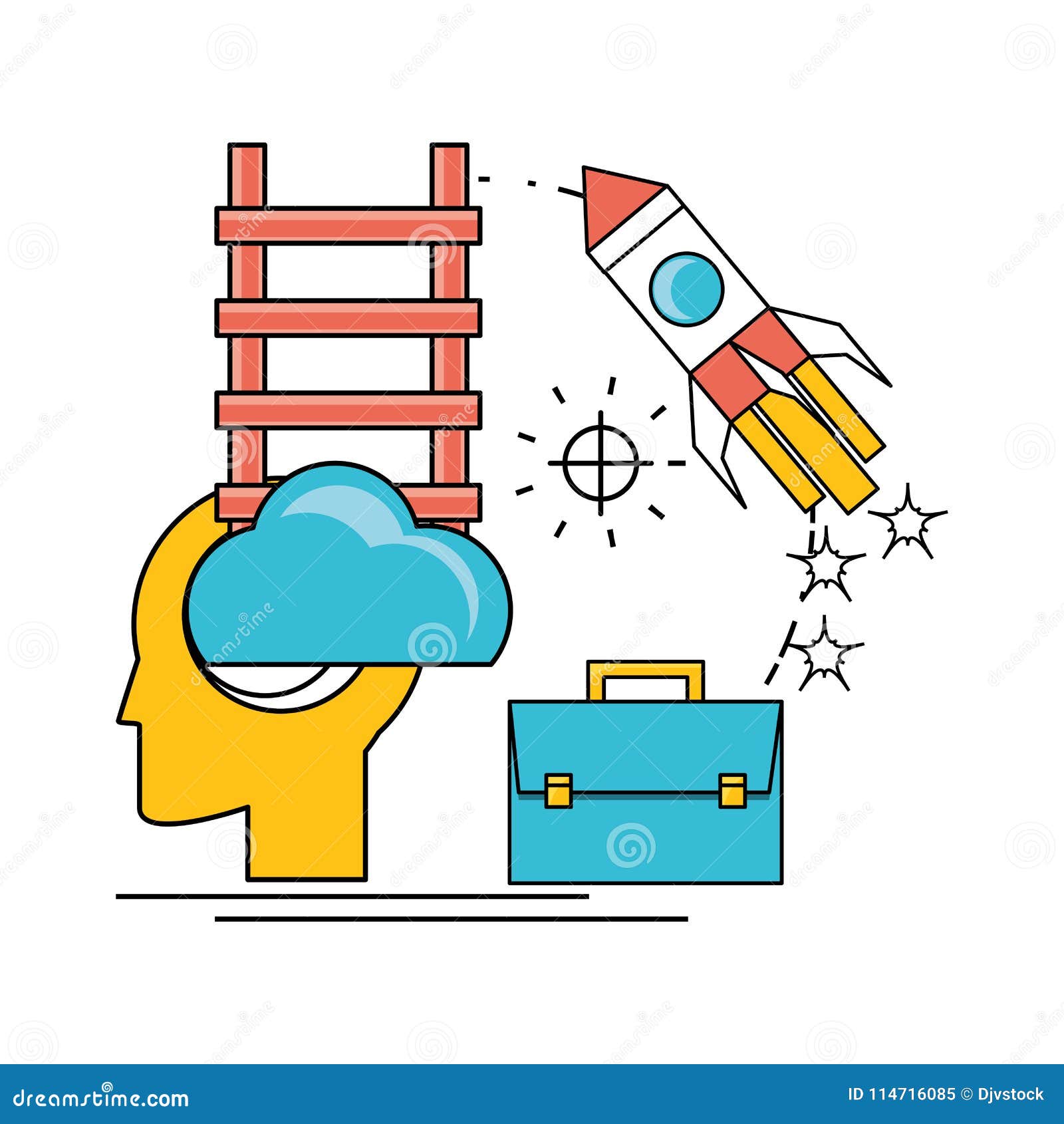 Technology Data Process To Teamwork Development Stock Vector - Illustration of media, processing ...