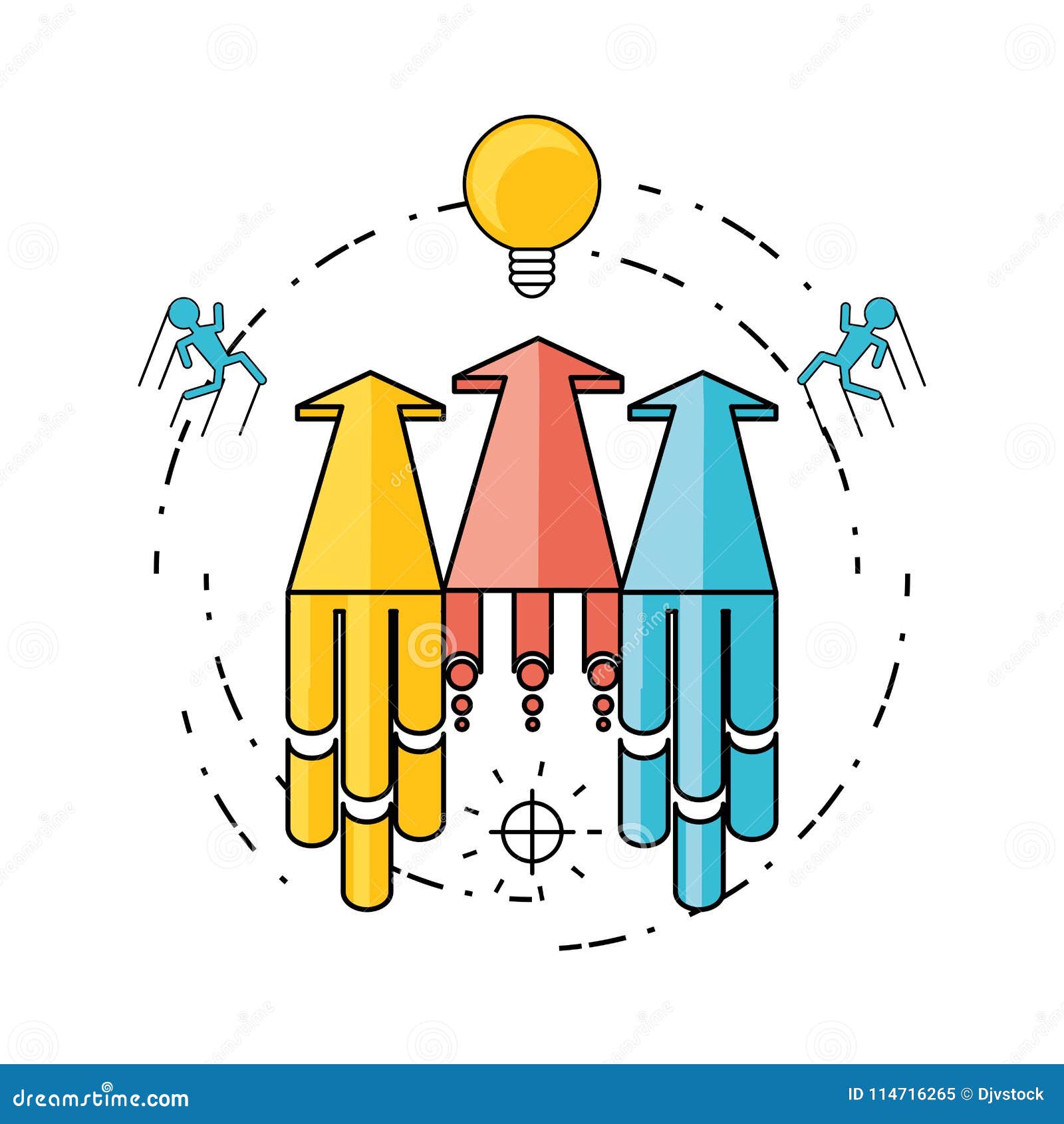 Technology Data Process To Teamwork Development Stock Vector ...