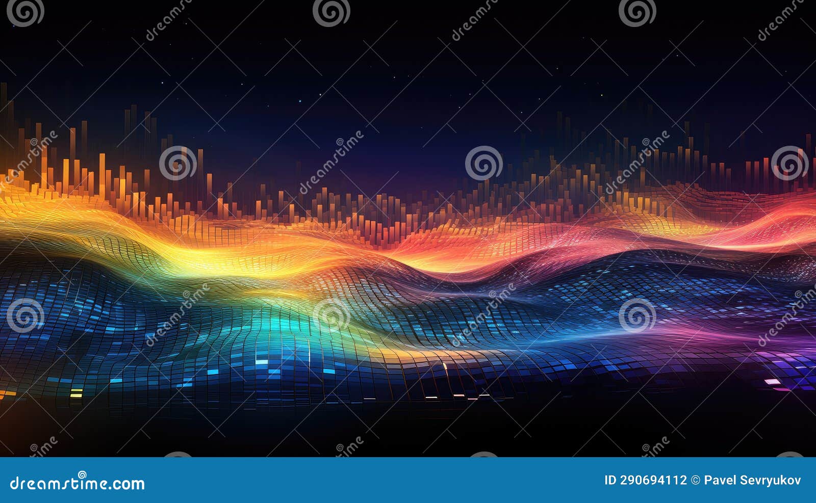 Technology Data River Abstract Stock Illustration - Illustration of ...