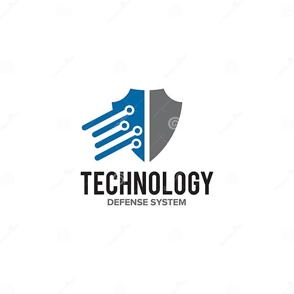 Technology Defense System Logo Design Template Stock Vector ...