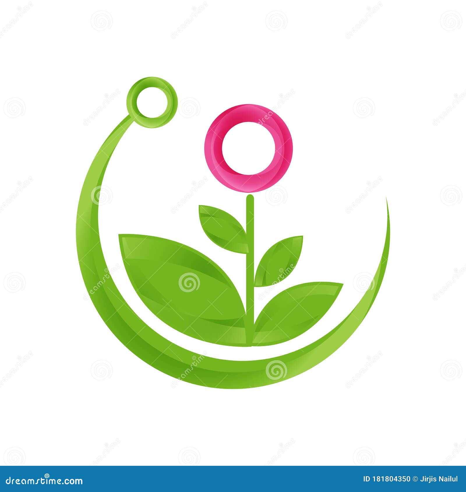 Technology Design Symbol with Leaf and Flower Stock Vector ...