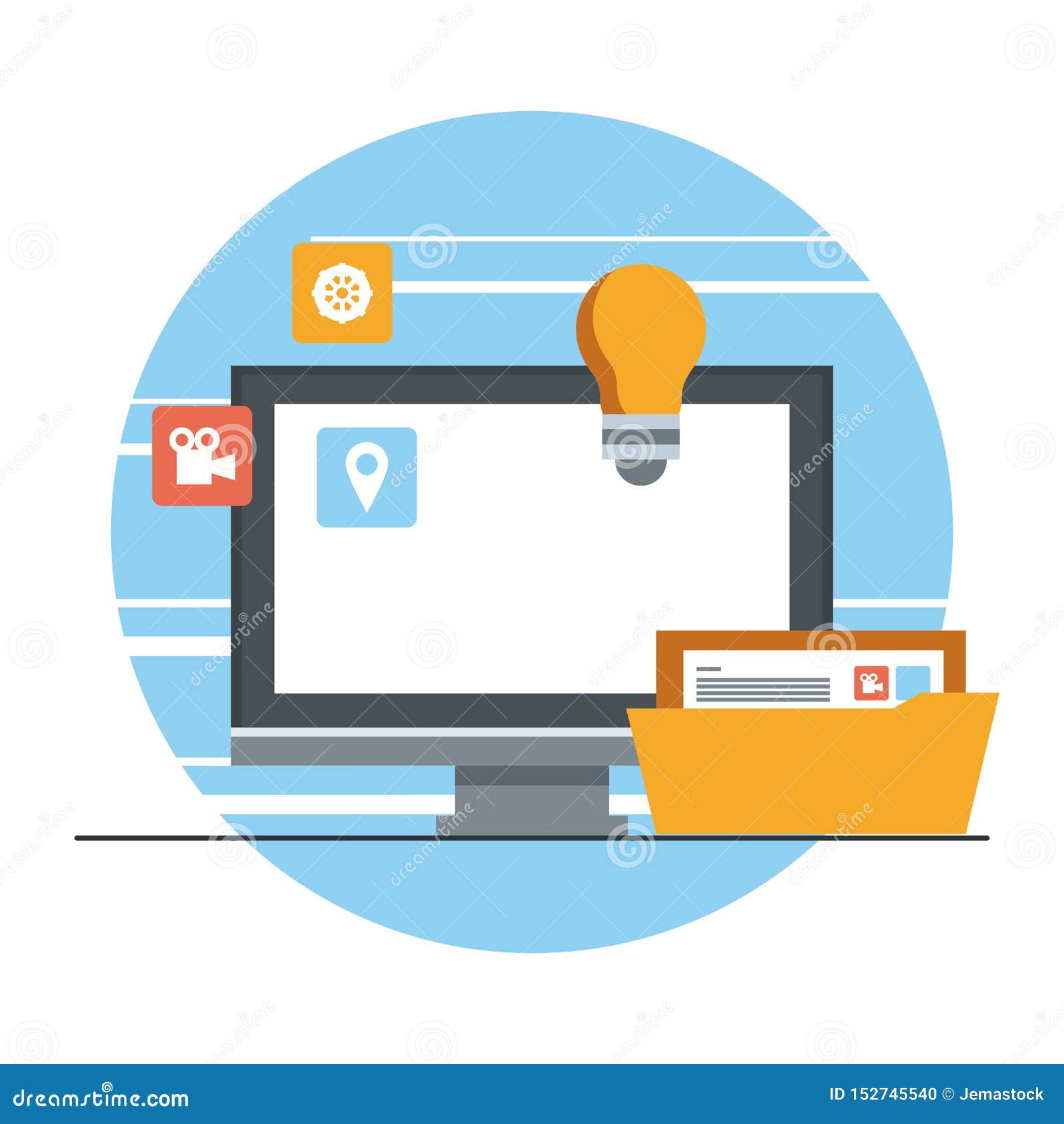 Technology Device Eletronic Modern Gadget Cartoon Stock Vector ...