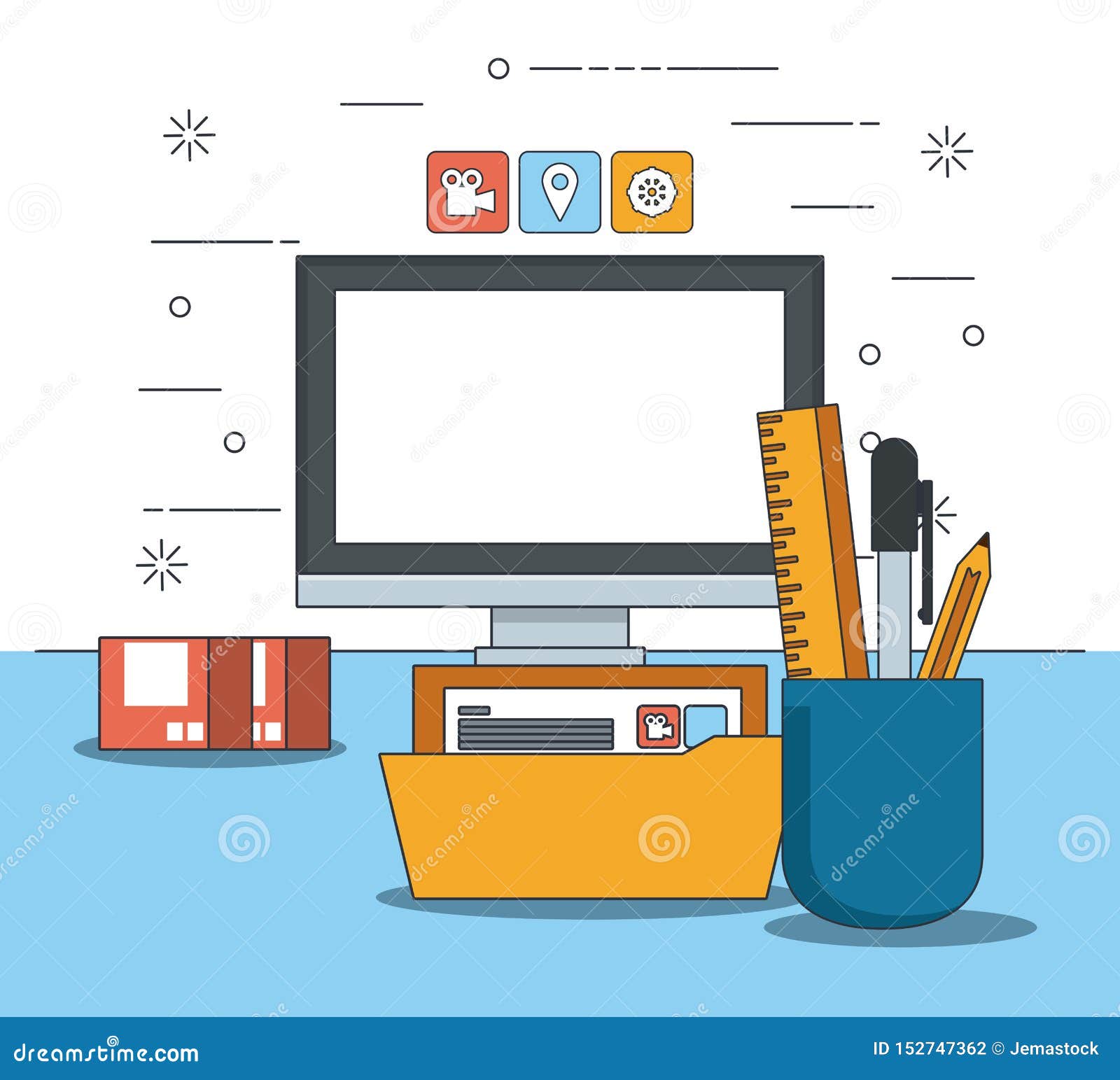 Technology Device Eletronic Modern Gadget Cartoon Stock Vector ...