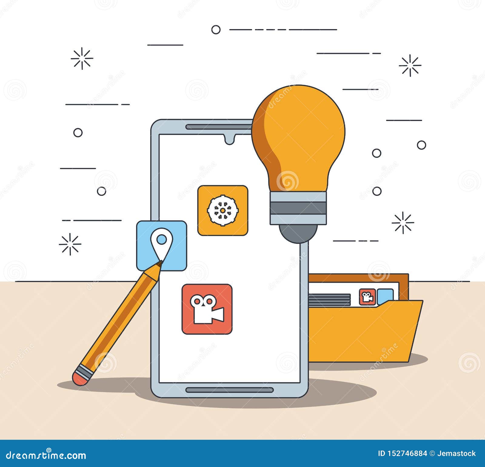 Technology Device Eletronic Modern Gadget Cartoon Stock Vector ...