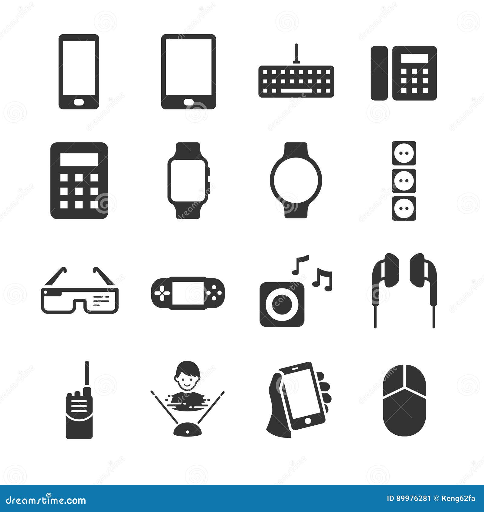 Technology device icons stock vector. Illustration of phone - 89976281