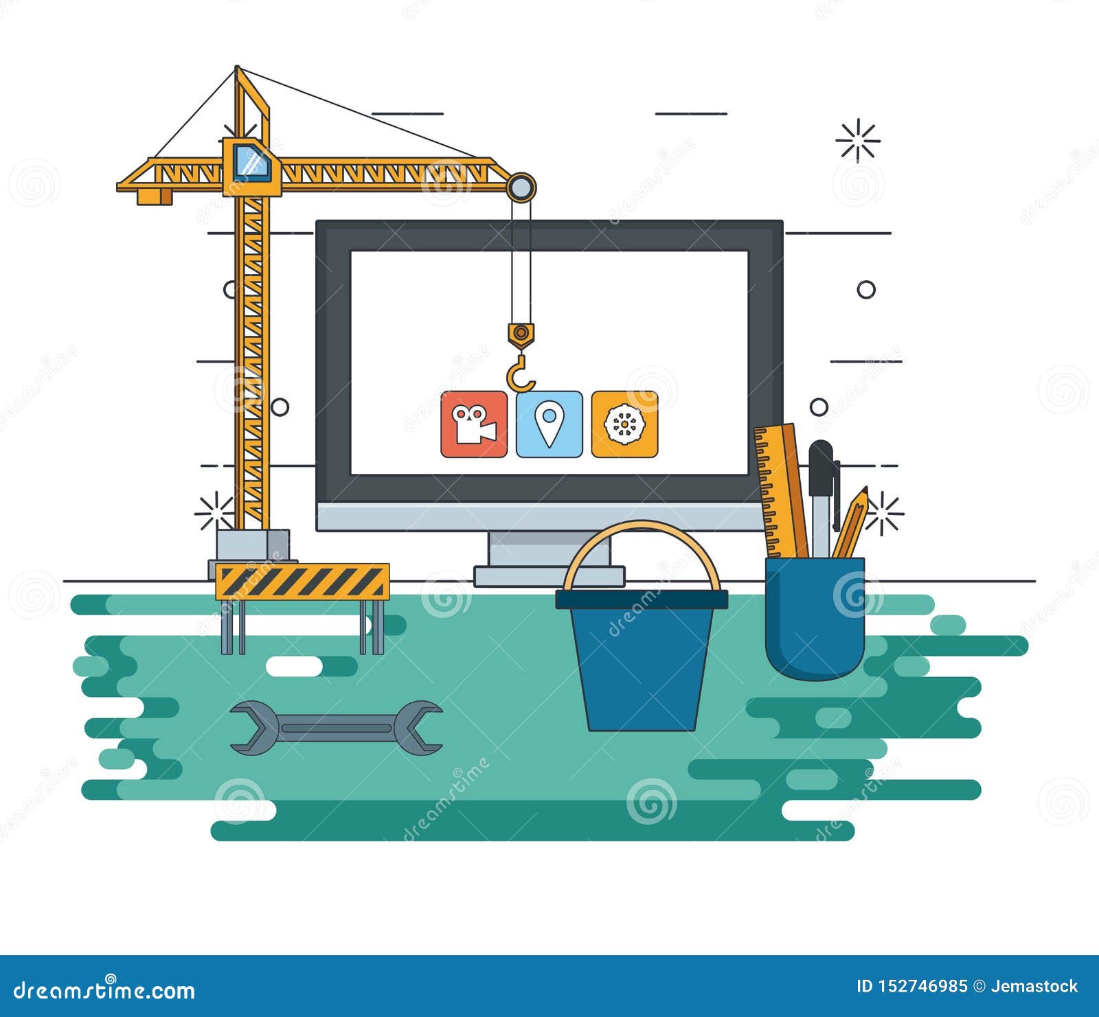 Technology Device Maintenance Support Cartoon Stock Vector ...