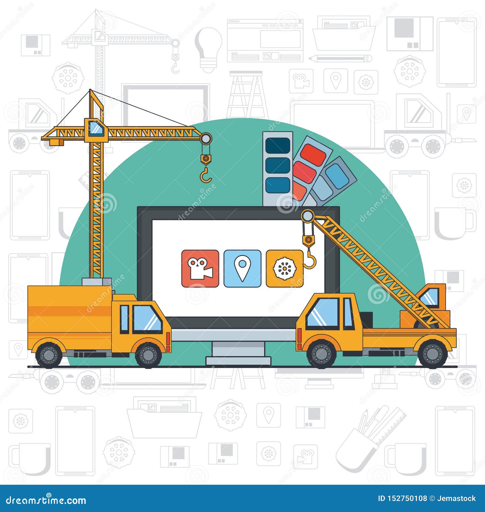 Technology Device Maintenance Support Cartoon Stock Vector ...