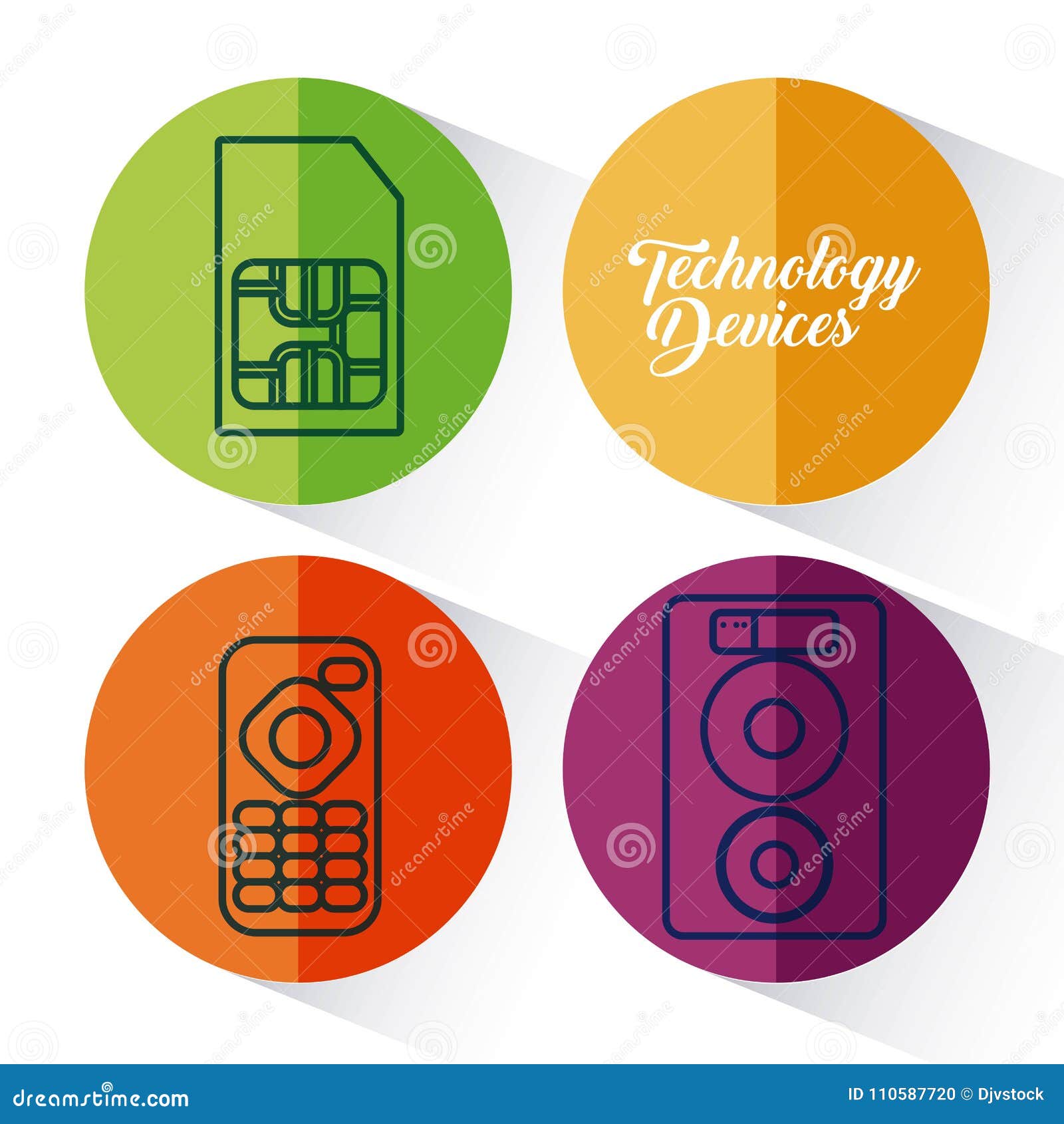 Technology devices design stock vector. Illustration of mobile - 110587720