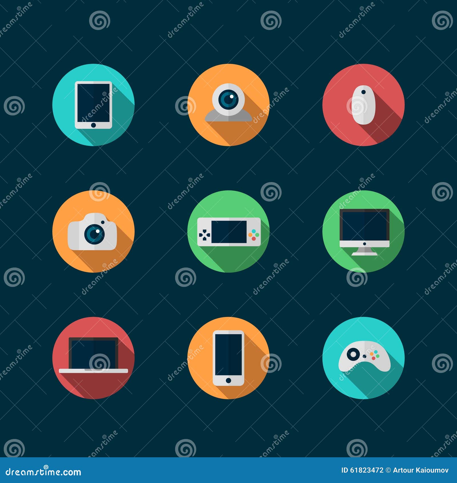 Technology and Devices Icons Set Stock Vector - Illustration of graphic ...