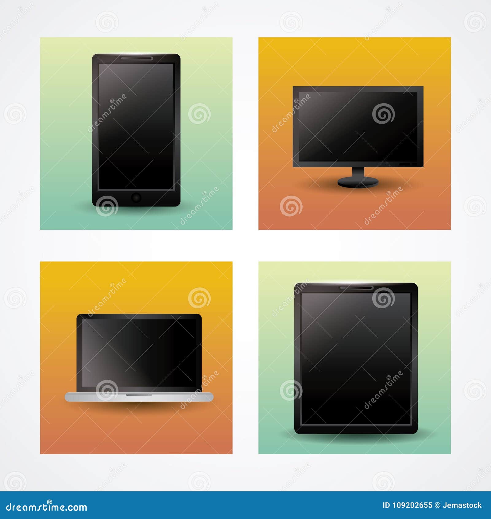 Technology devices icons stock vector. Illustration of realistic ...