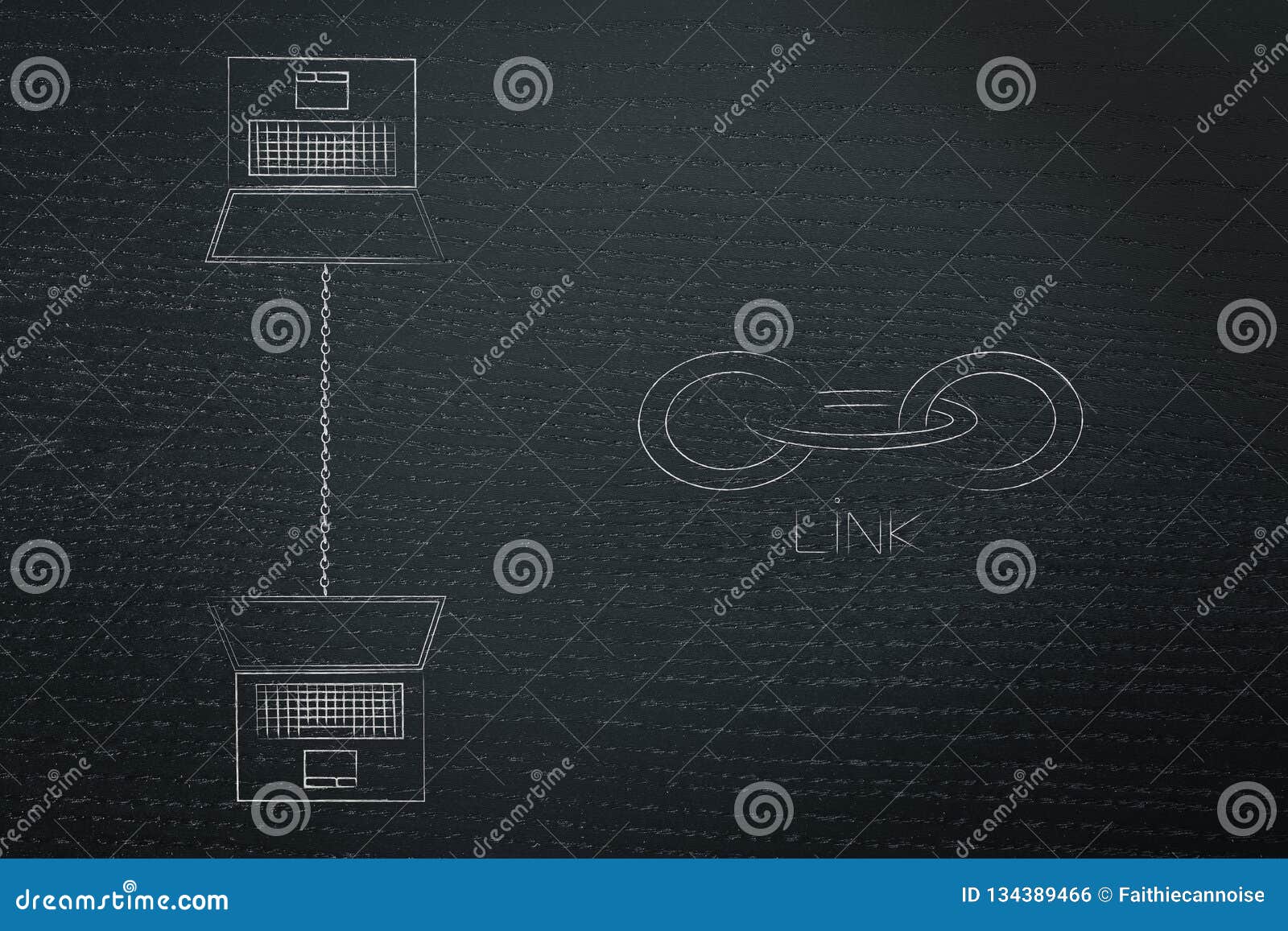 Laptops Connected To Each Other with a Chain and Link Icon Next To Them ...
