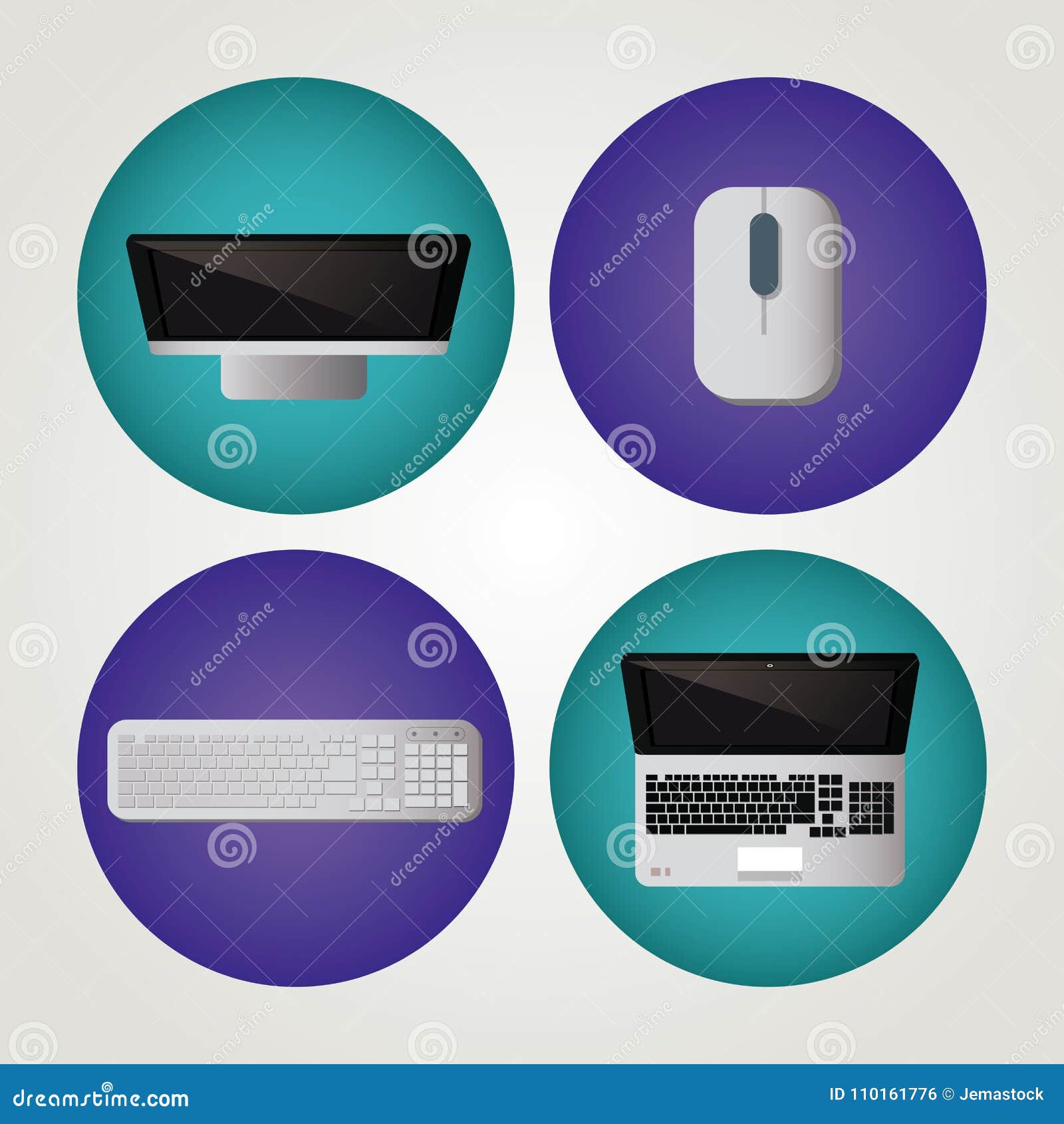 Technology Devices Realistic Icons Stock Vector - Illustration of ...