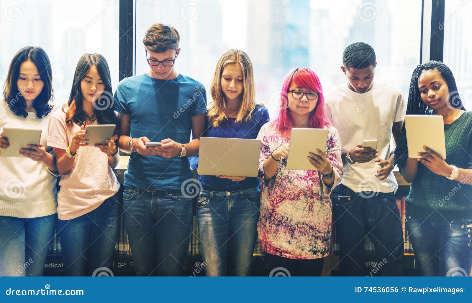 Technology Devices Student Team Learning Concept Stock Photo - Image of ...