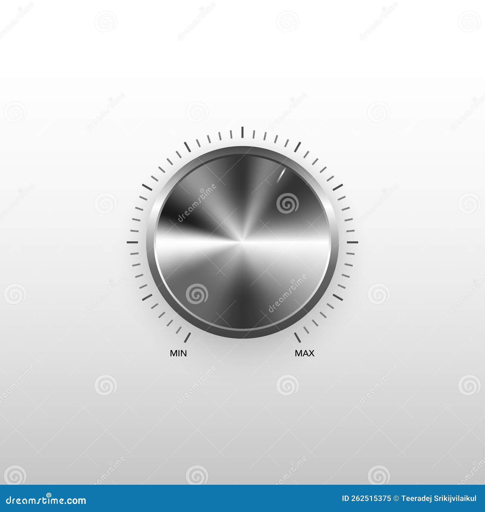 Technology Dial Knob with Metal Texture for Sound Control. Stock Vector ...