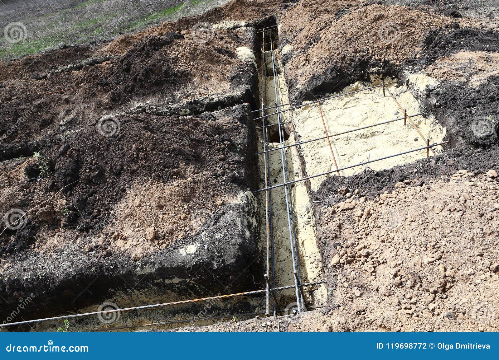 Technology of Digging Tranches Under the Pile and Tape Base Fun Stock ...