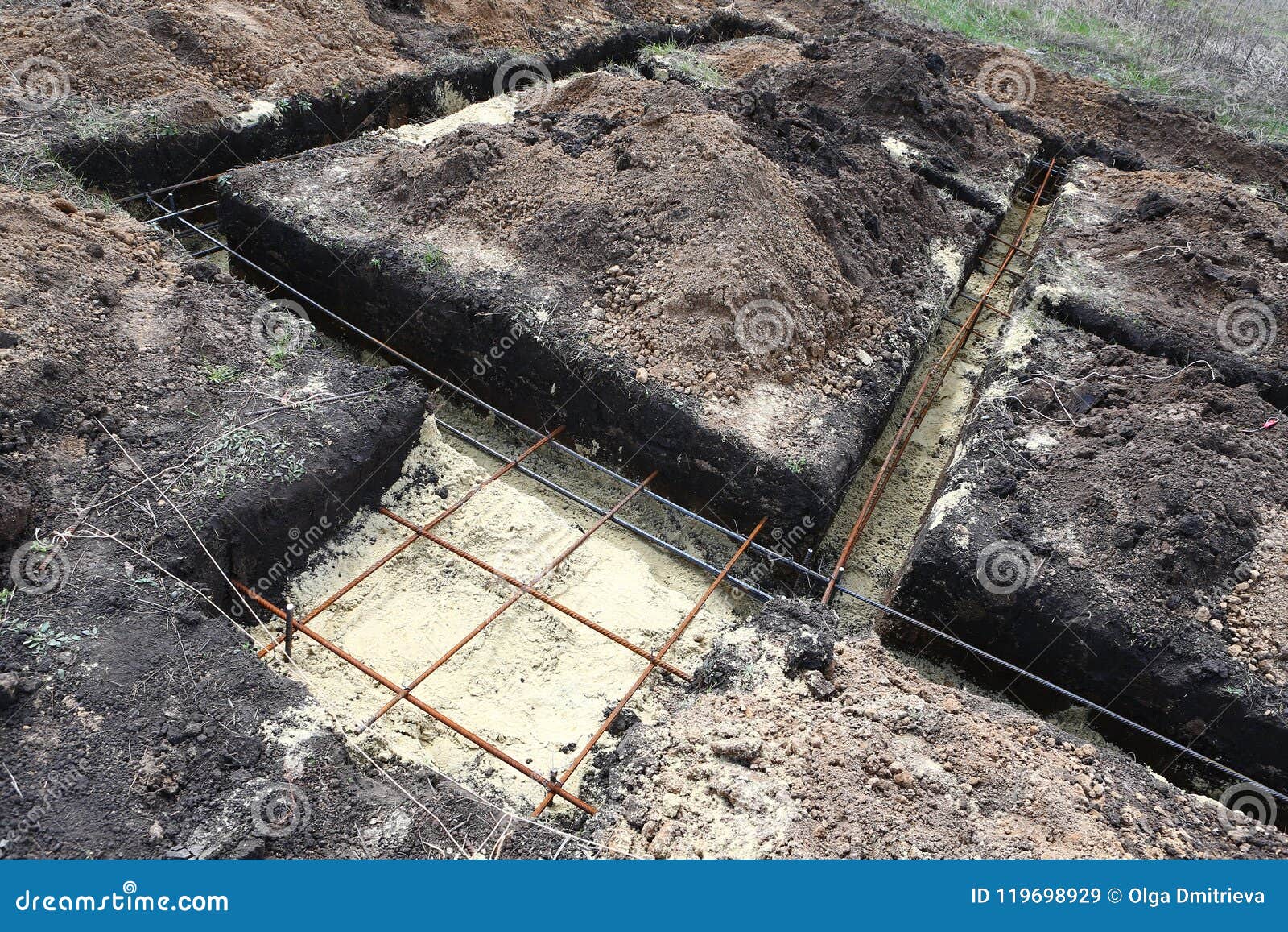 Technology of Digging Tranches Under the Pile and Tape Base Fun Stock ...