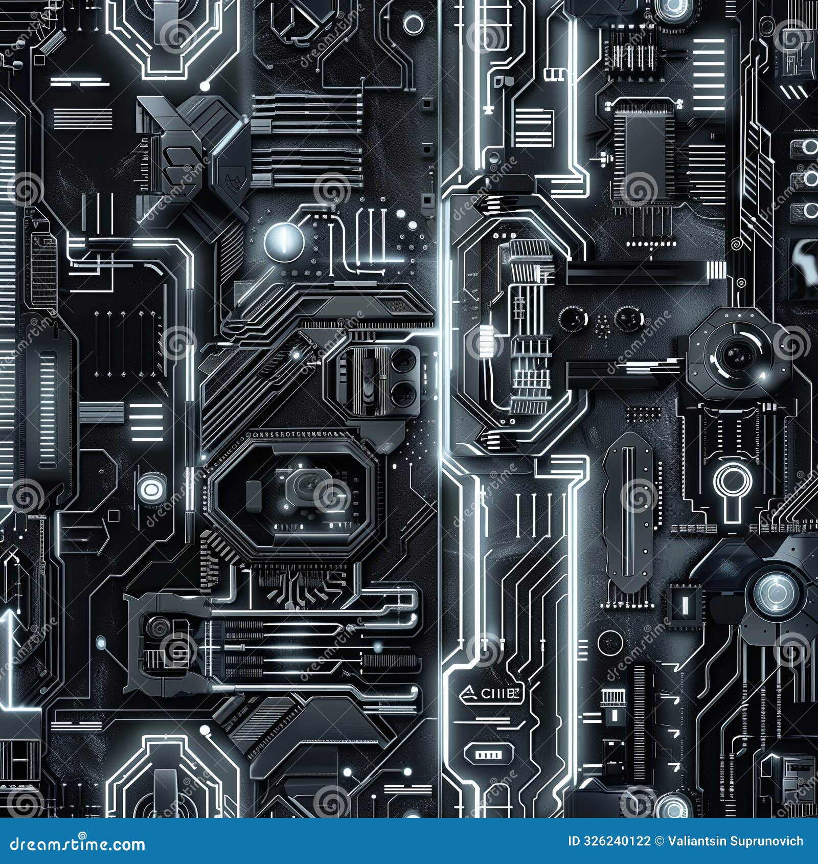 Technology Digital Abstract in Electronics Science. Communication ...