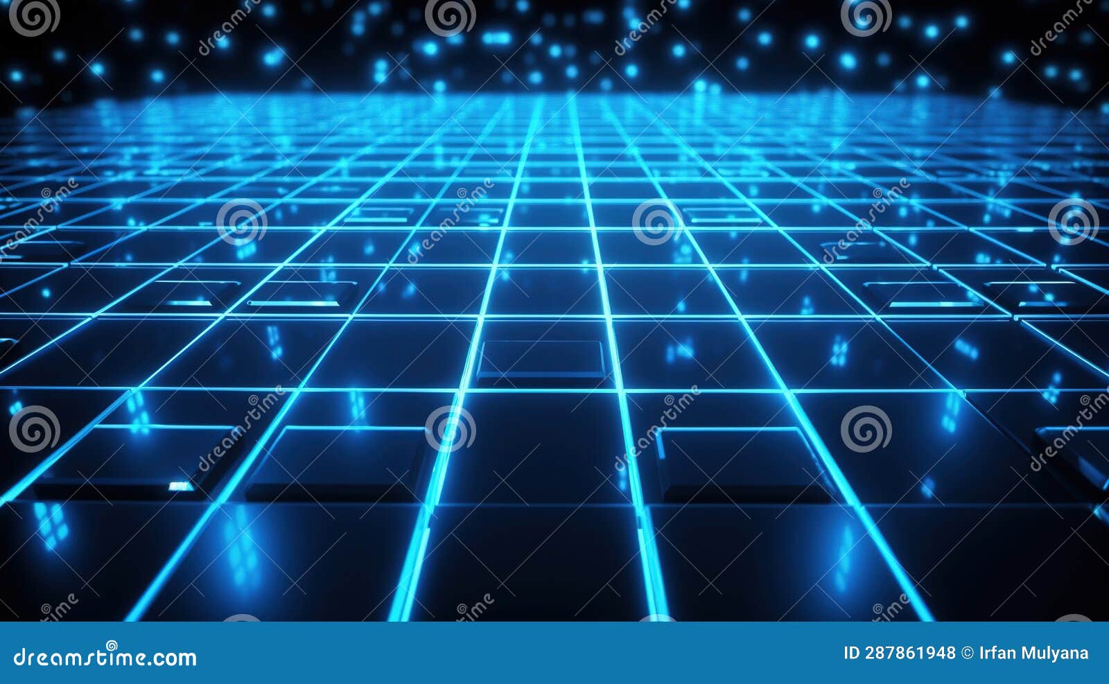 Technology Digital Background Glows Blue with the Theme of Technology ...