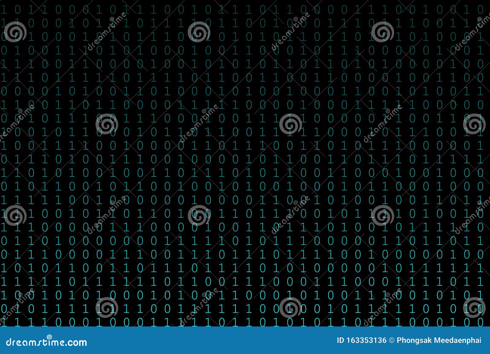 Technology Digital Binary Code in Color Blue in Gradient Shadow for ...
