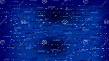 Technology Digital Binary Code Data Number 0 and 1 on Computer Screen ...