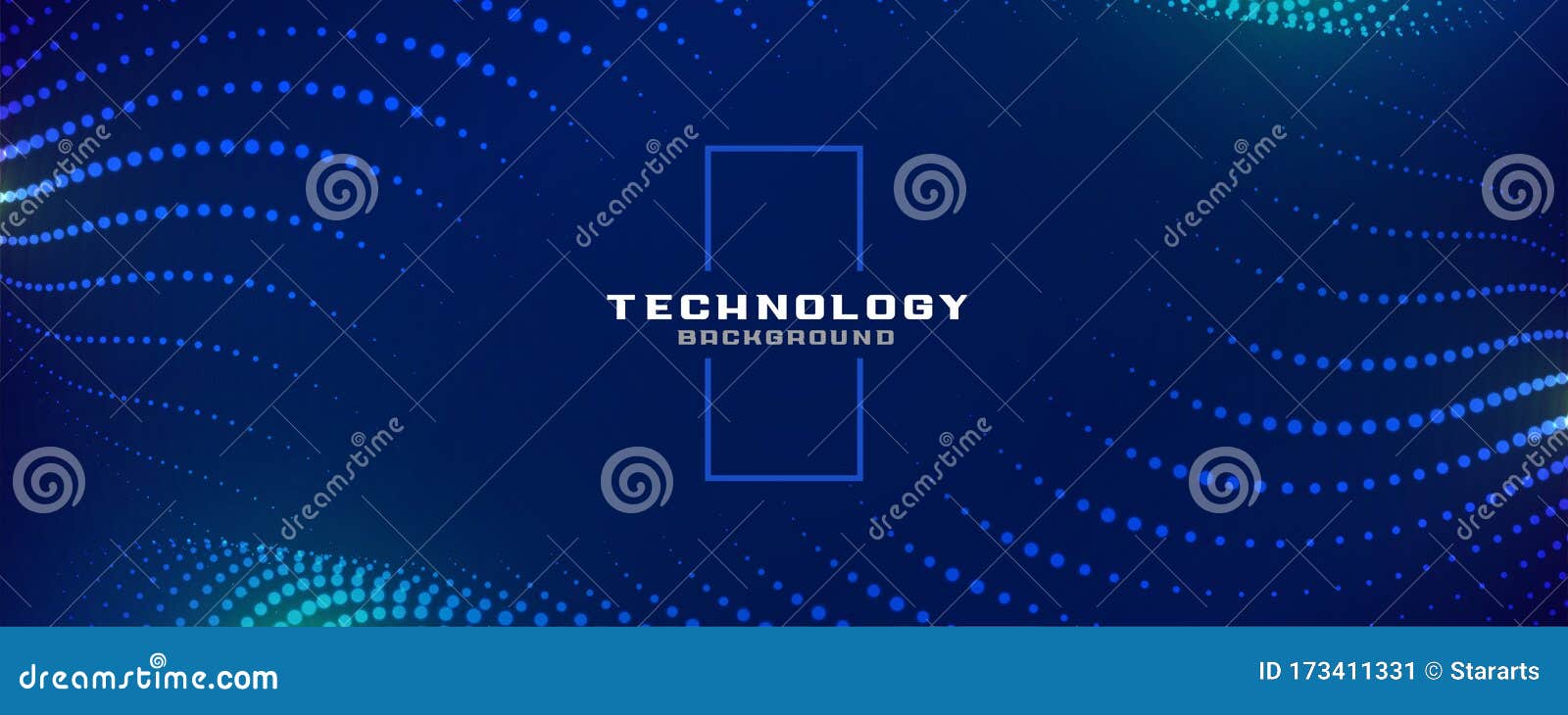 Technology Digital Blue Glowing Particles Banner Design Stock Vector ...