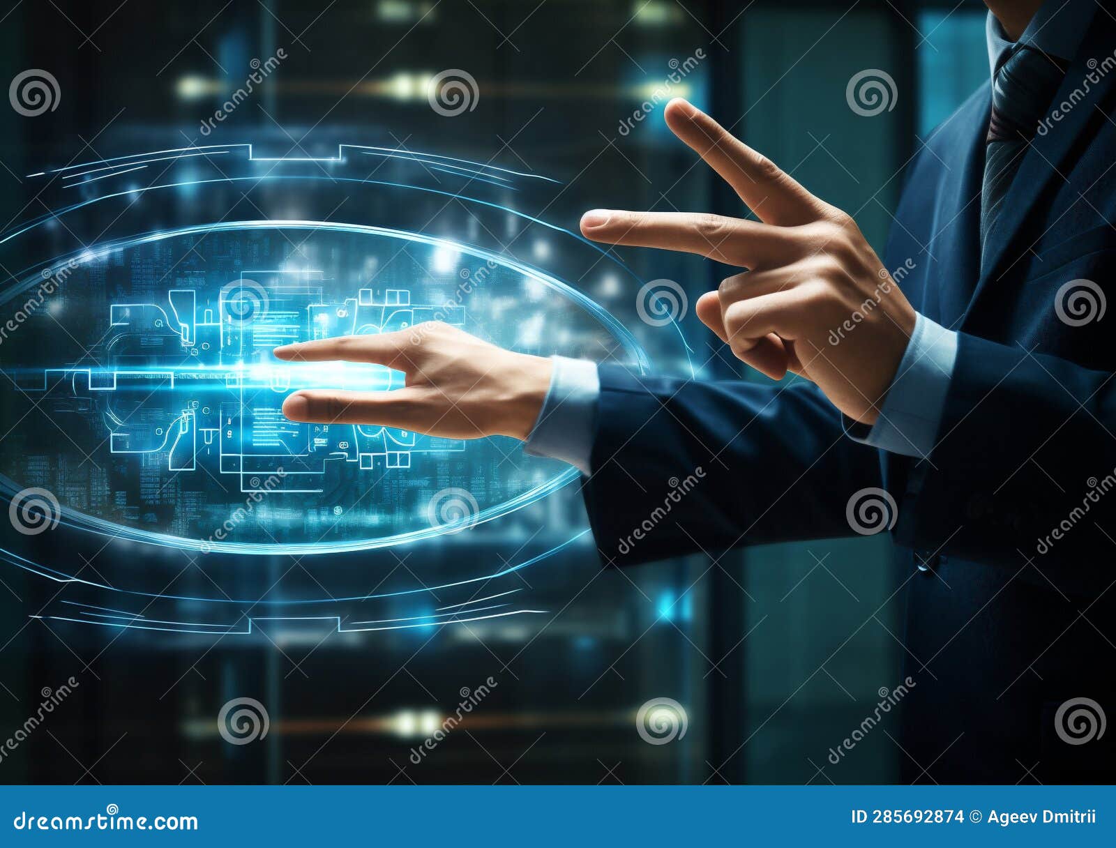 Technology Digital Business Stock Photo - Image of virtual, blue: 285692874