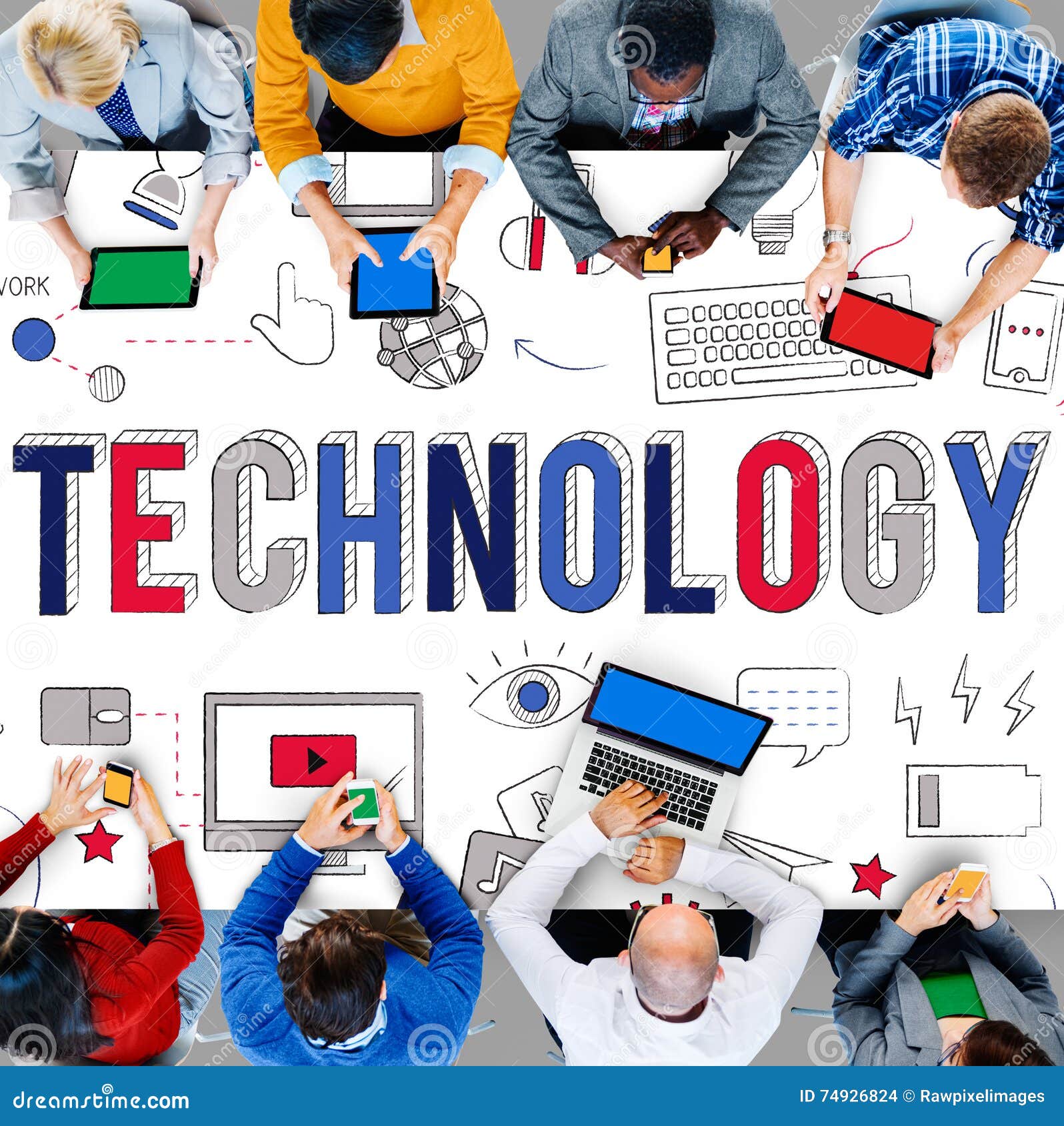 Technology Digital Communication Multimedia Device Concept Stock Photo ...