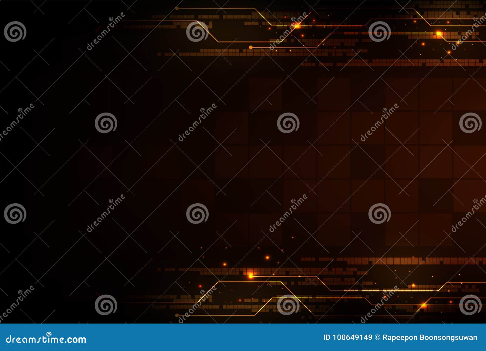 Technology in Digital Concept on a Dark Orange Background. Stock Vector ...