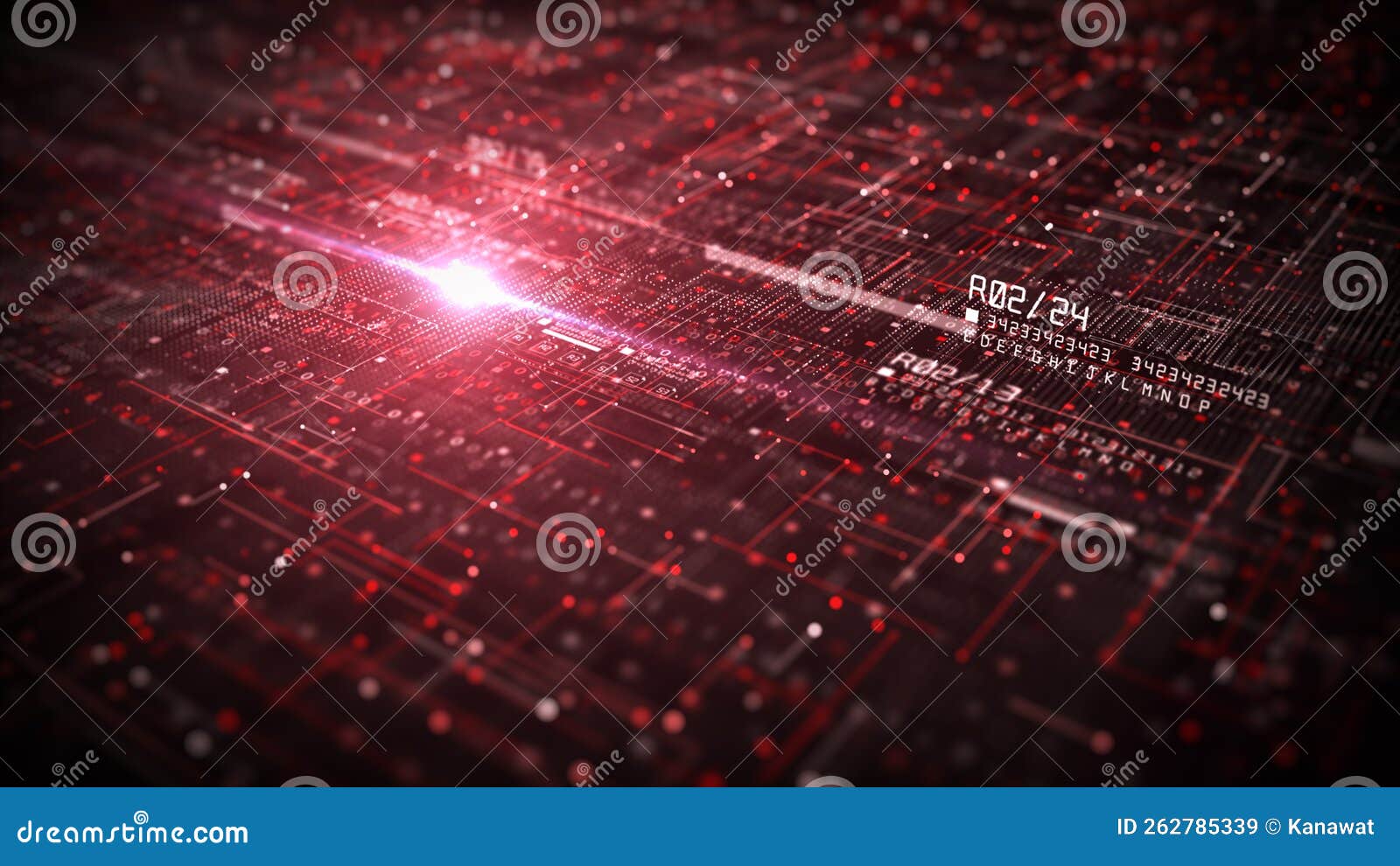 Technology Digital Cyberspace with Particles and Digital Data. Big Data ...