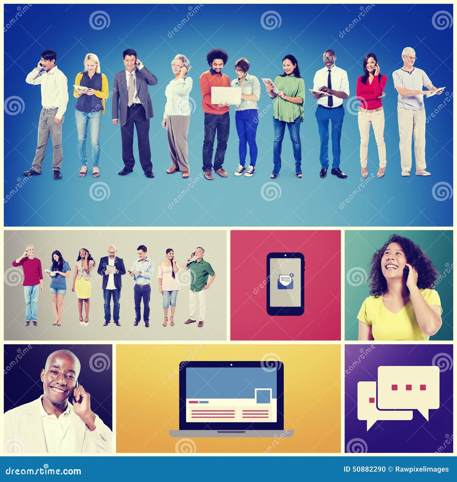 Technology Digital Device Communication Connection Concept Stock Photo ...