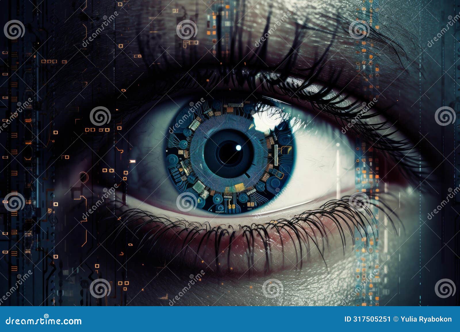 Technology Digital Eye. Generate Ai Stock Image - Image of education ...