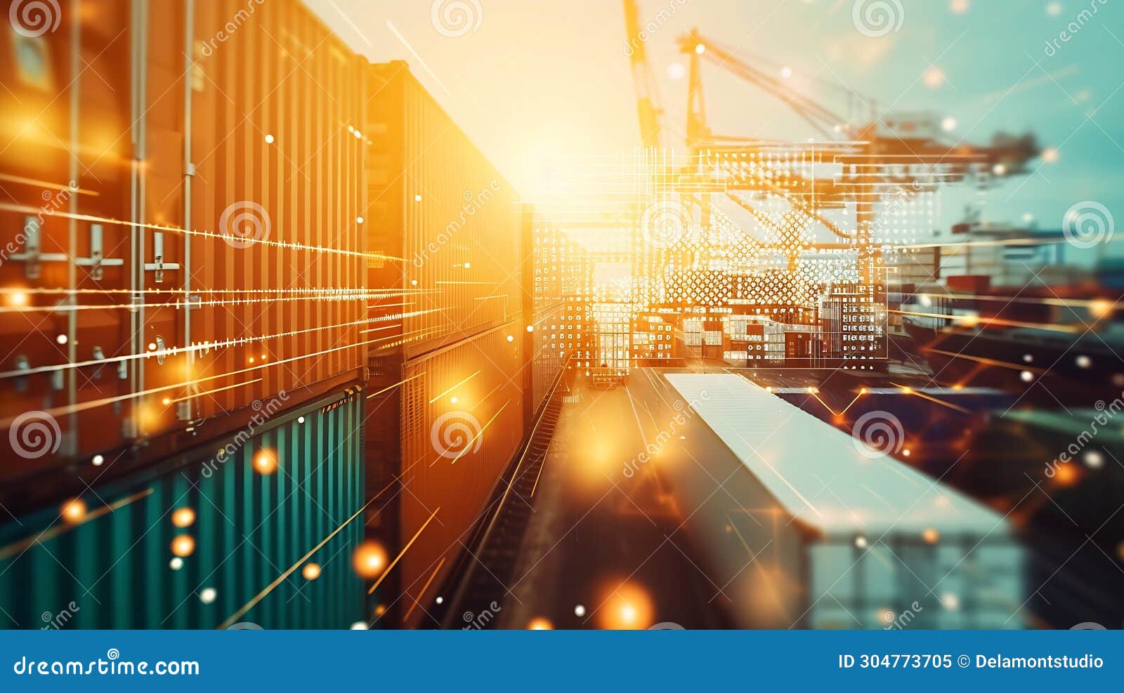 Technology_Digital_Future_of_Cargo_Containers_2 Stock Image - Image of ...