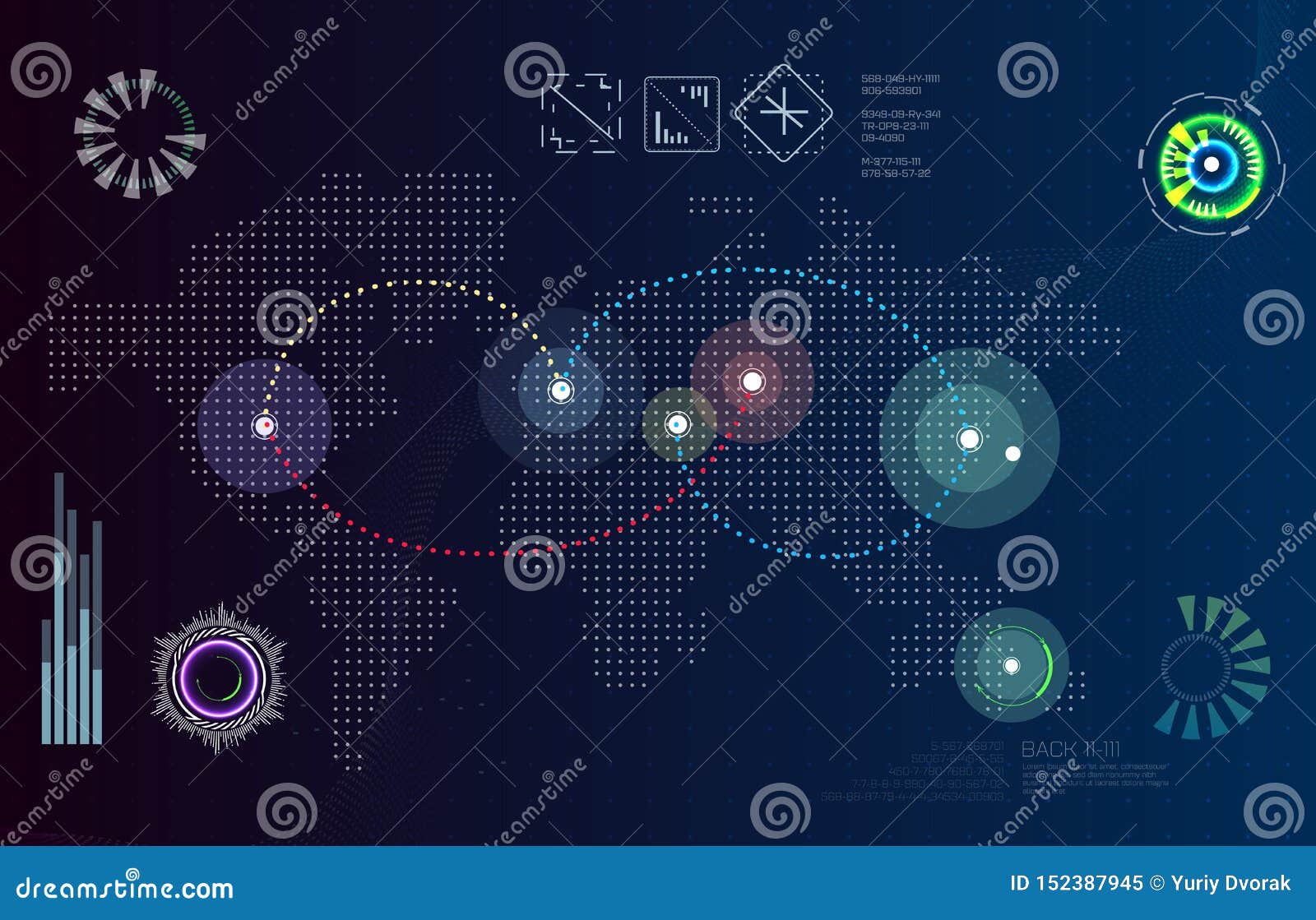 Technology Digital Map Modern User Interface. HUD Elements. Futuristic ...