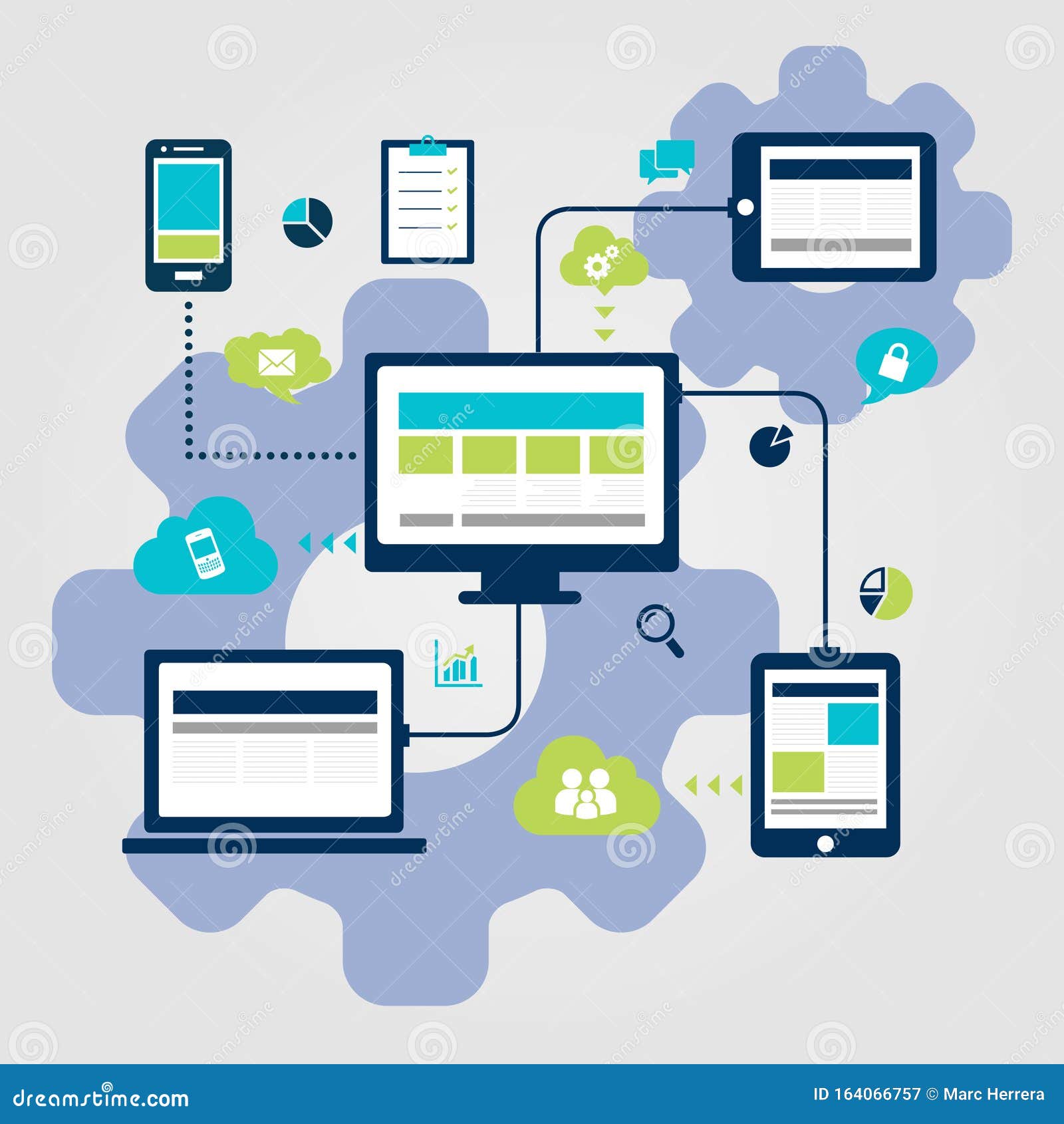 Technology and Digital Media Collection Stock Illustration ...