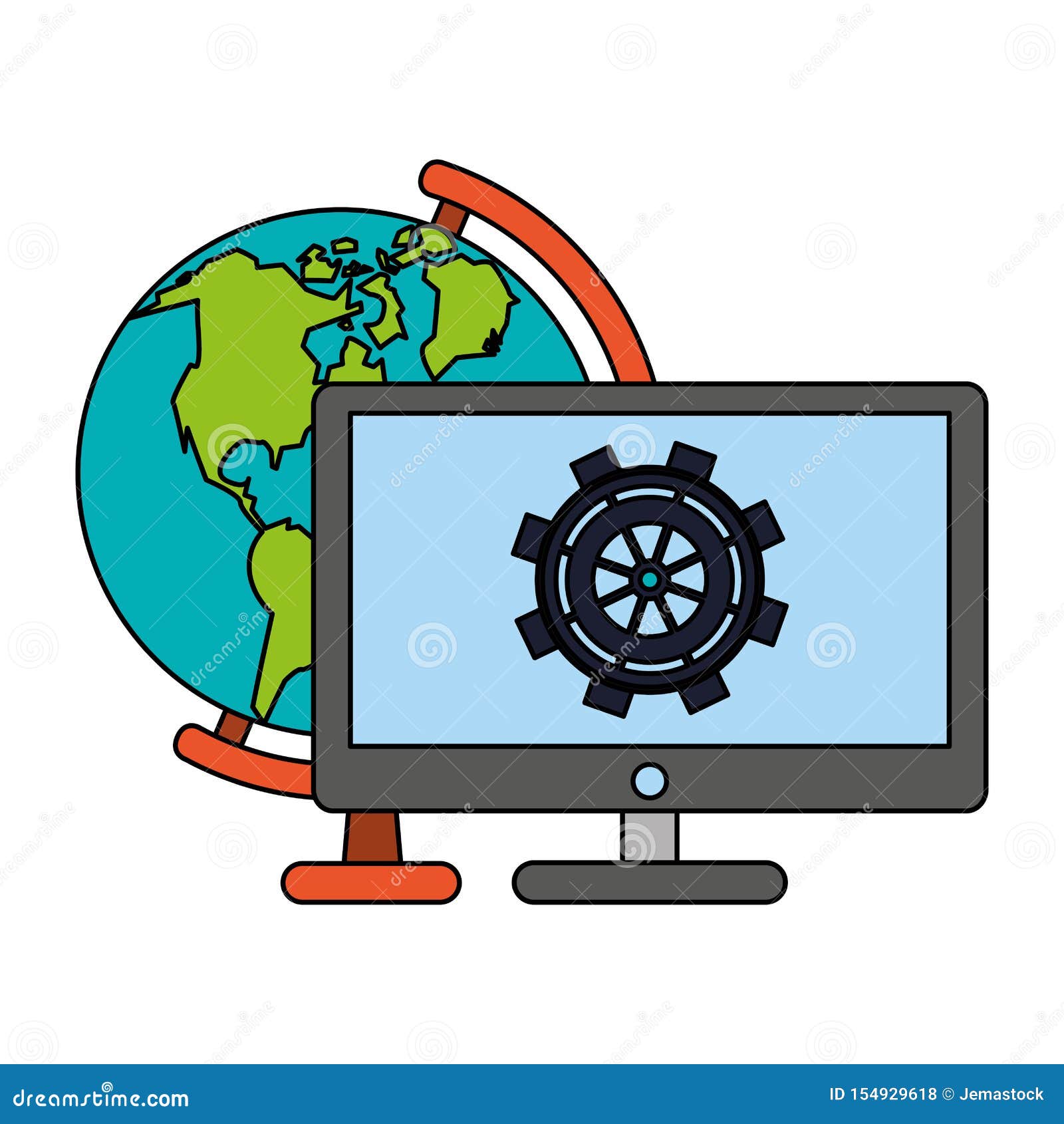 Technology Digital Modern Hardware Cartoon Stock Vector - Illustration ...