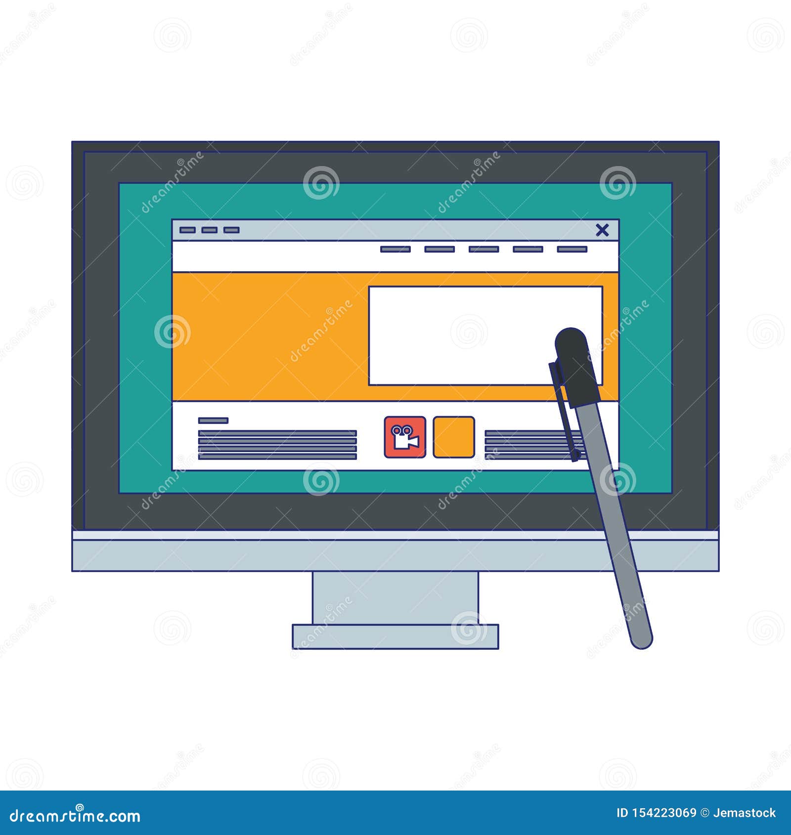 Technology Digital Online Modern Cartoon Stock Vector - Illustration of ...