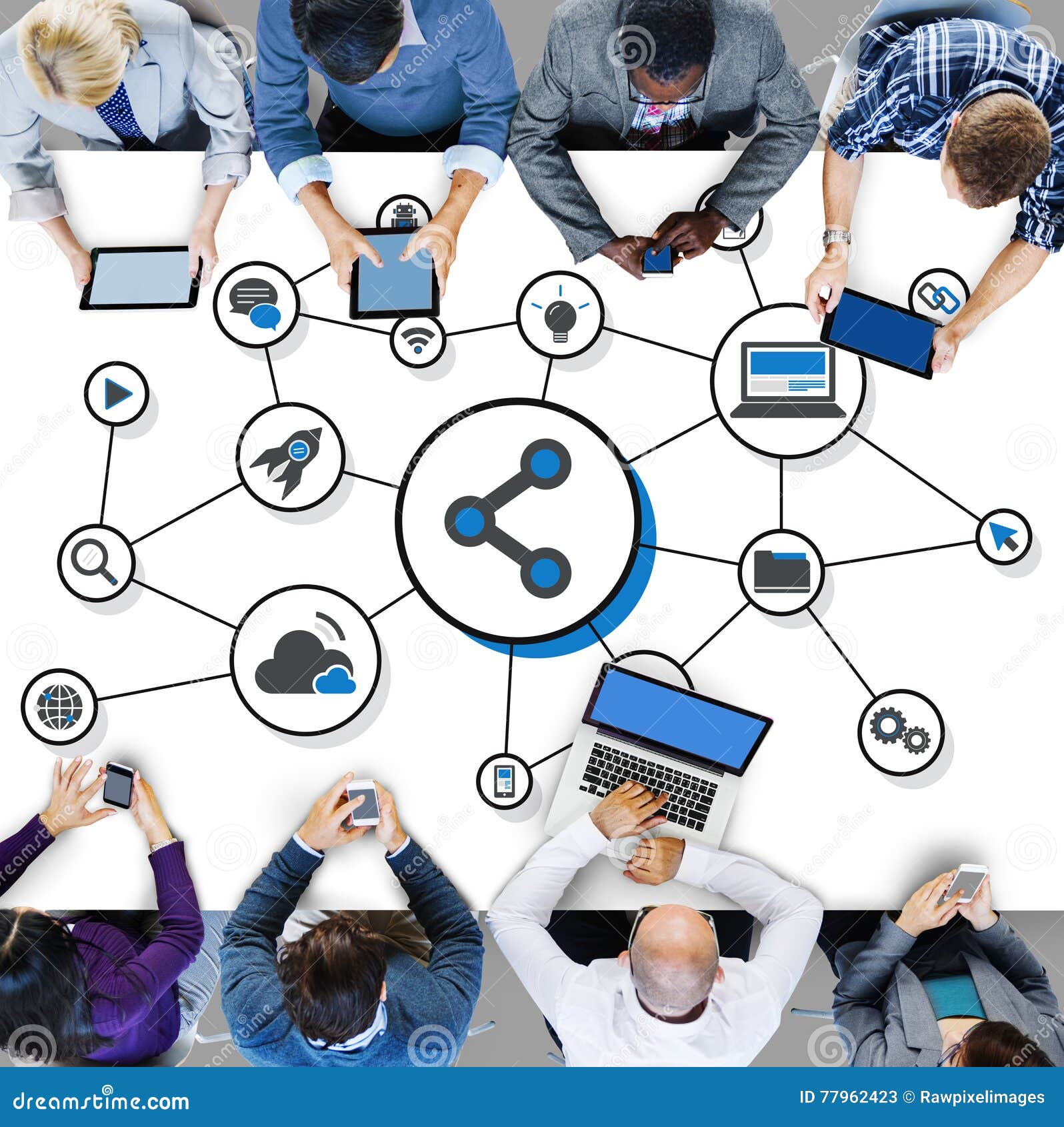 Technology Digital Share Media Link Concept Stock Image - Image of data ...