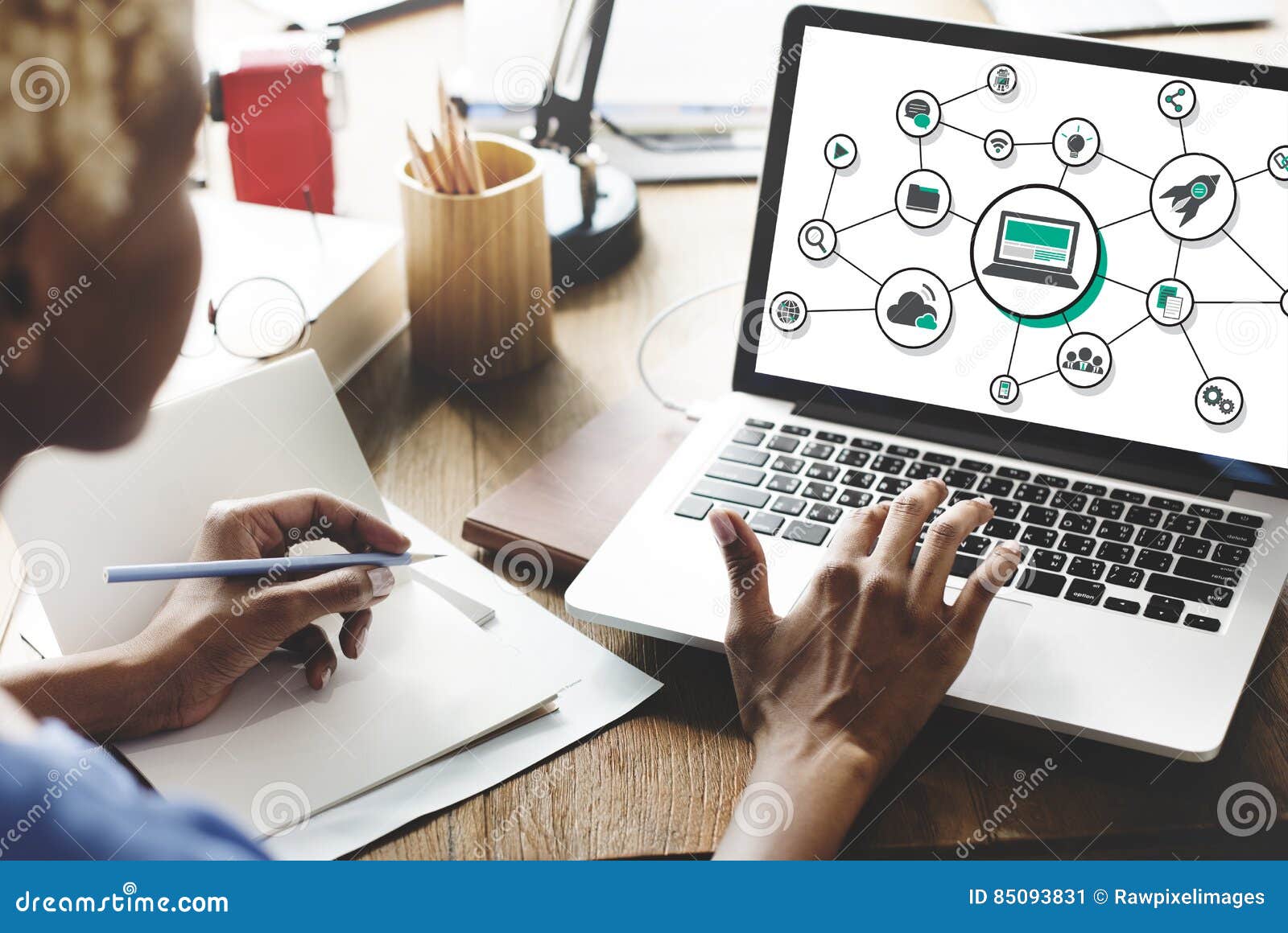 Technology Digital Share Media Link Concept Stock Image - Image of ...