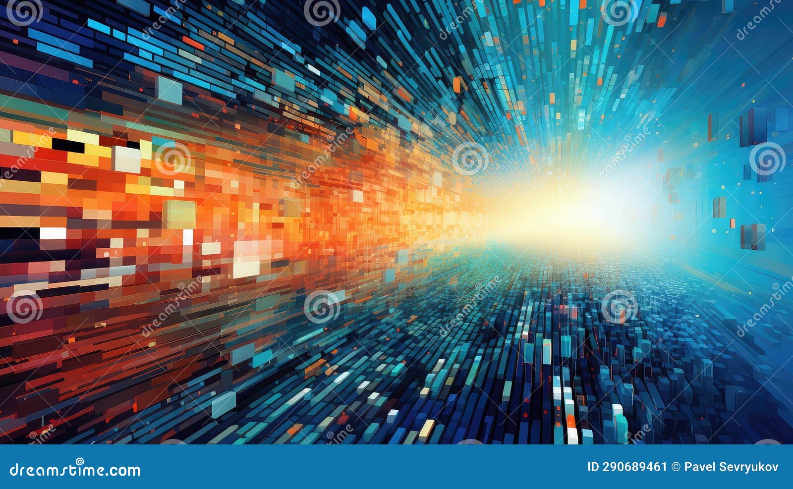 Technology Digital Sorting Chaos Stock Illustration - Illustration of ...