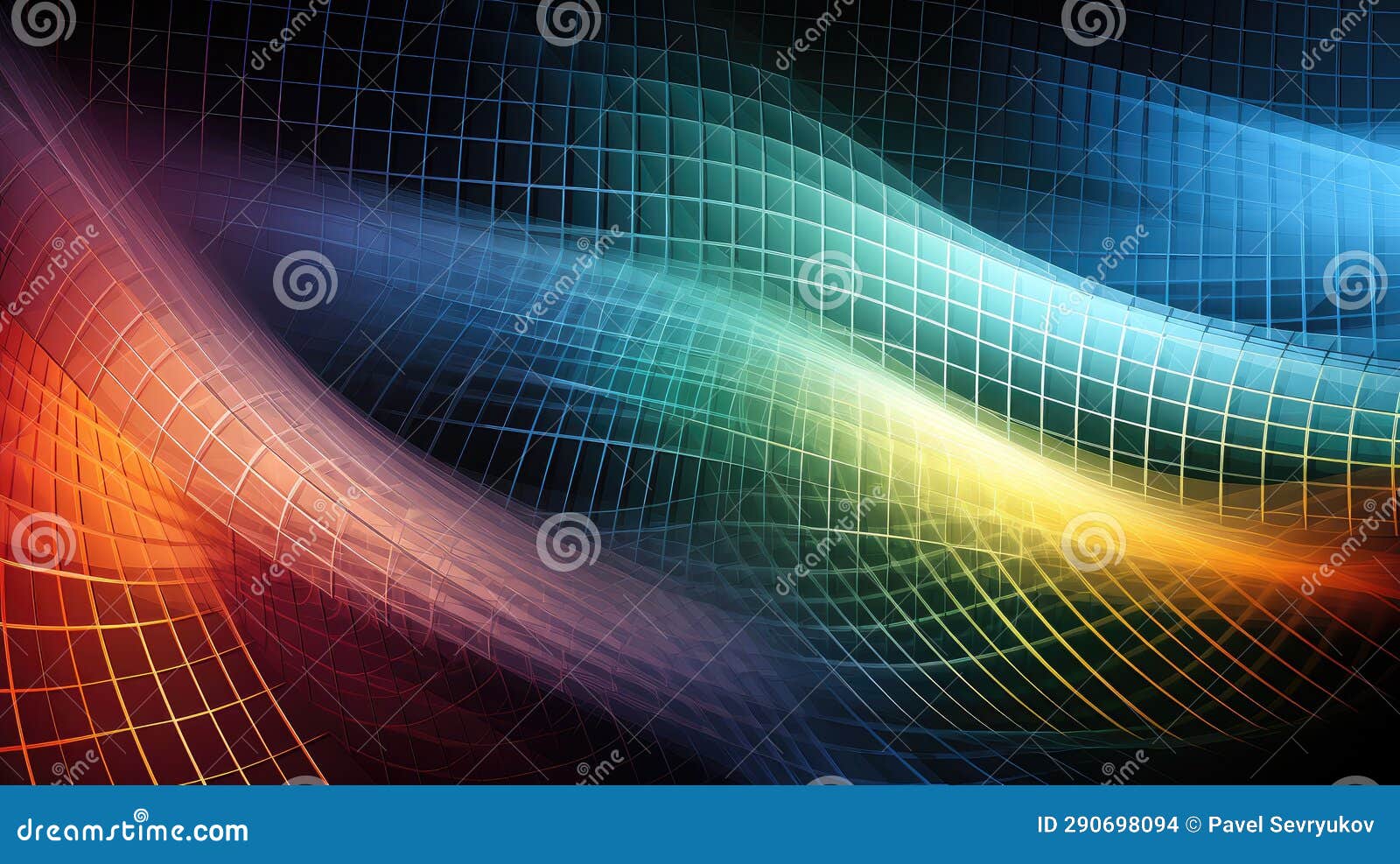 Technology Dynamic Grid Progression Stock Illustration - Illustration ...