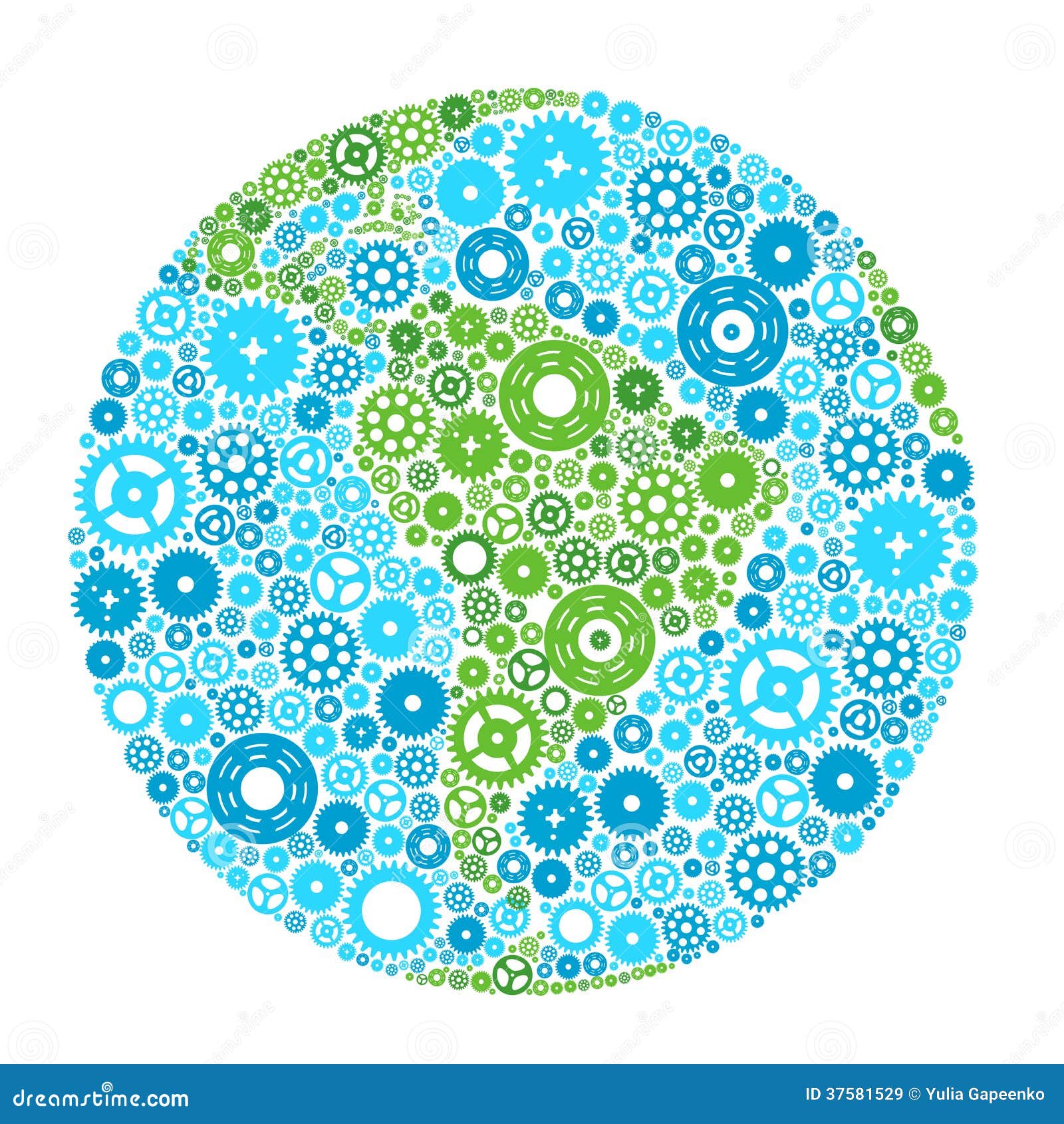 Technology Earth Concept with Wheels Vector Stock Vector - Illustration ...