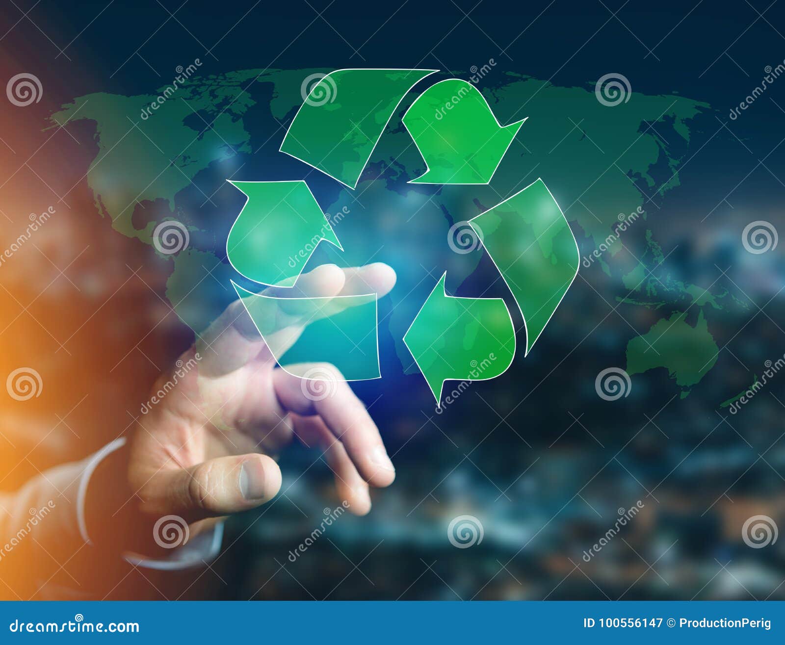 Technology Ecologic Interface with World Map on the Background - Stock ...