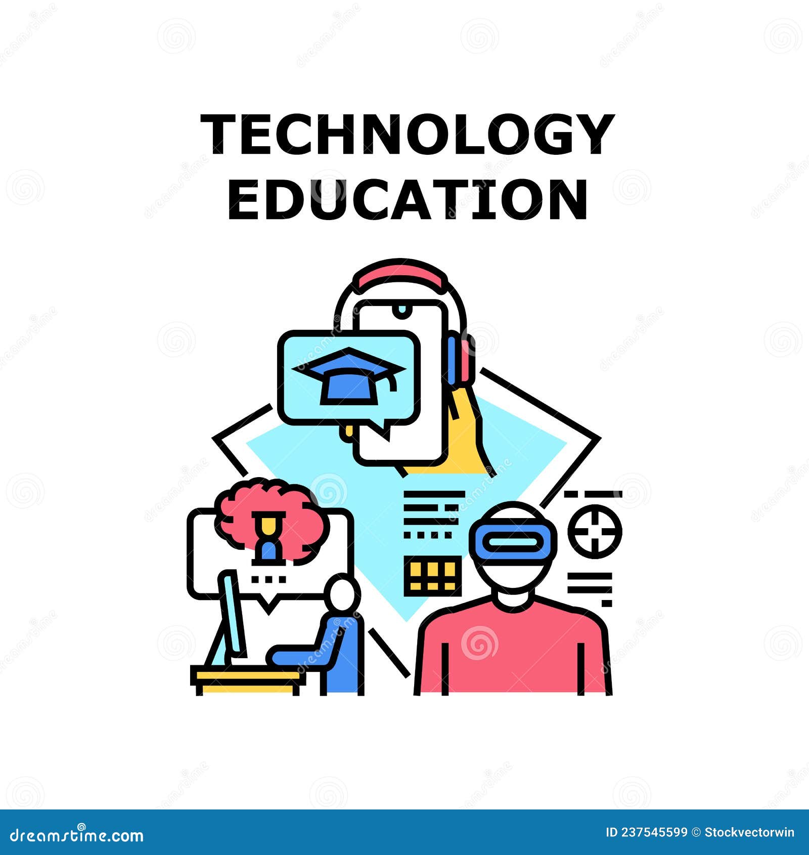 Technology Education Icon Vector Illustration Stock Vector ...