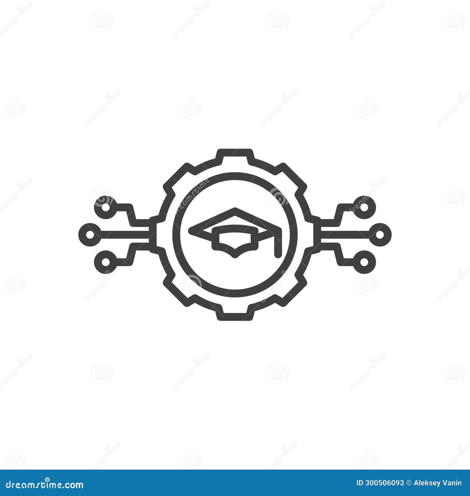 Technology Education Line Icon Stock Illustration - Illustration of ...