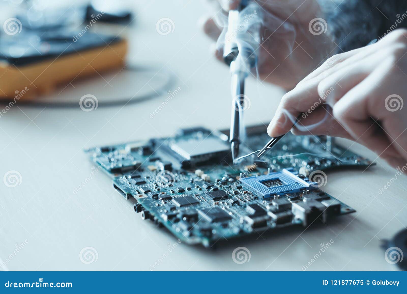 Technology Education Solder Motherboard Component Stock Image - Image ...