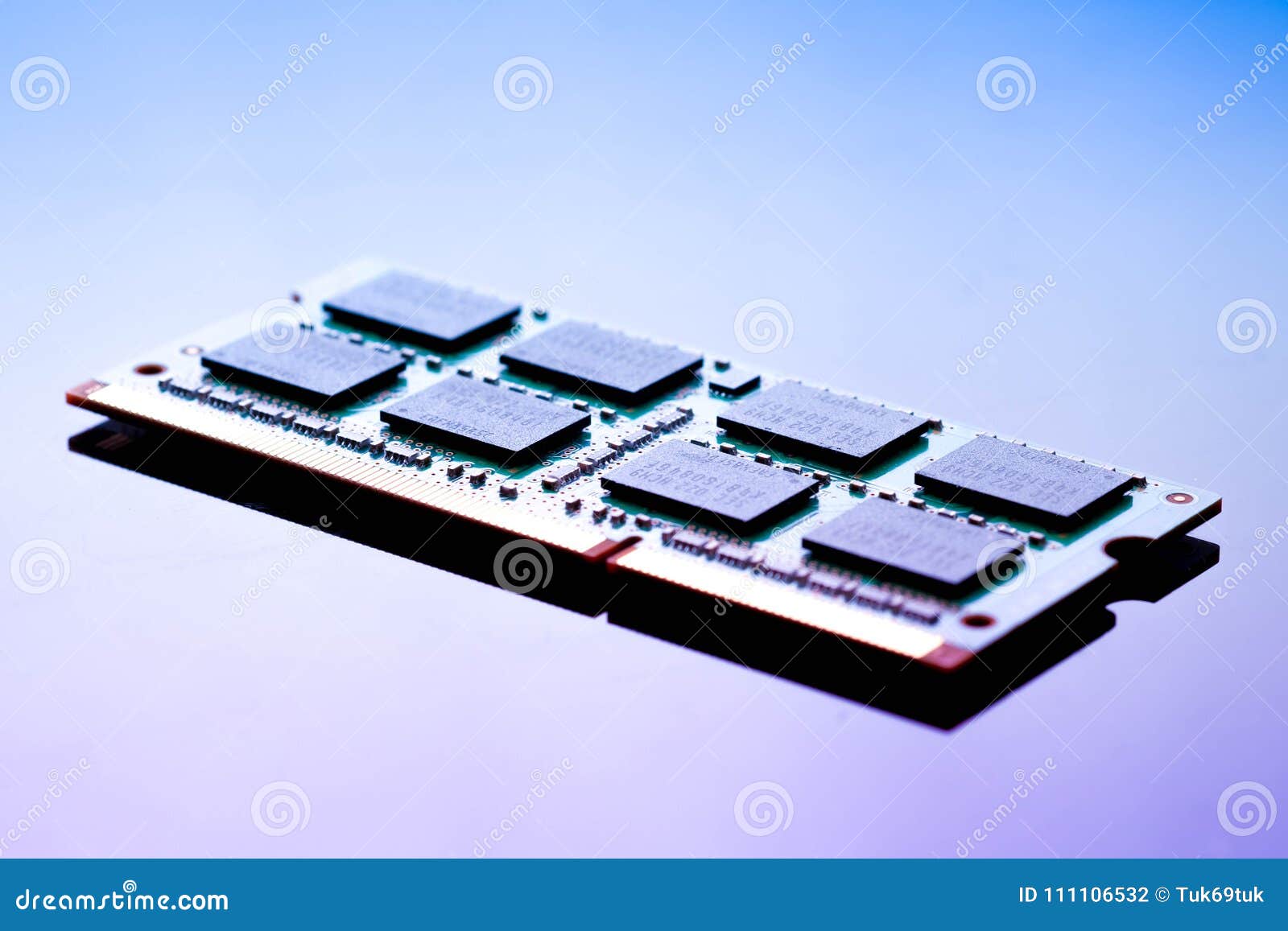 Technology Electronic Concept. Cpu Ram Computer on Blue Li Stock Photo ...