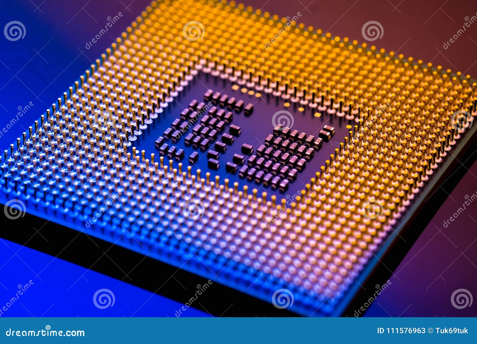 Technology Electronic Concept. Cpu Ram Computer on Blue Li Stock Image ...